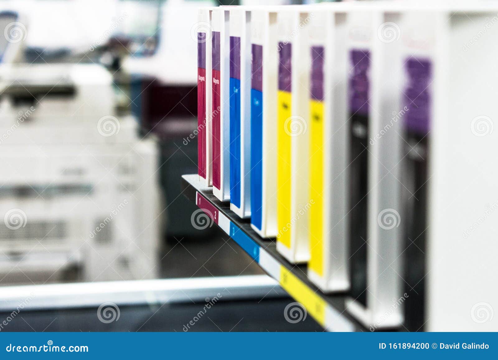 Close Detail of Ink Cartridges in Plotter for Printing Stock Photo ...