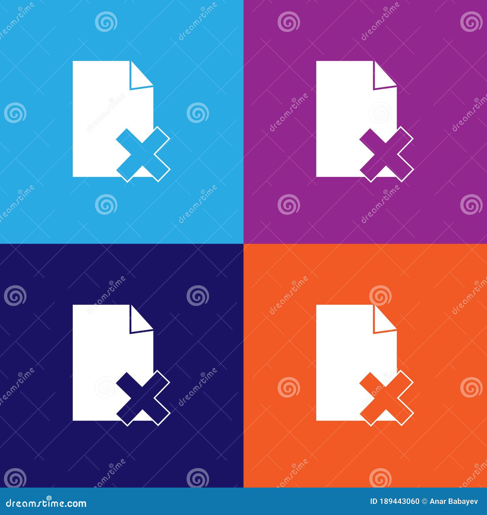 Close Document Illustration Icon on Multicolored Background Stock ...