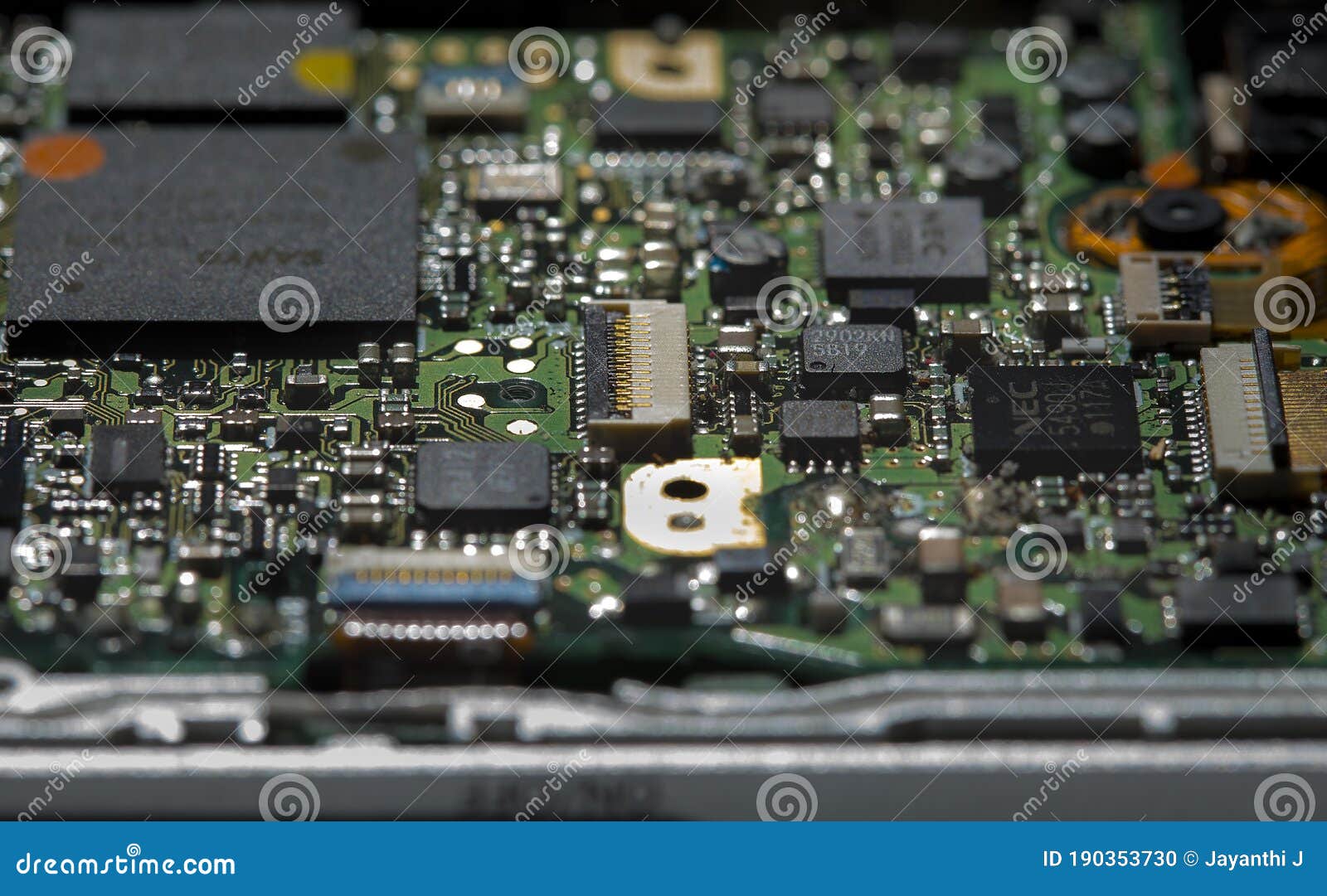 Close of an Electronic Circuit Board with Micro Components, Processor ...
