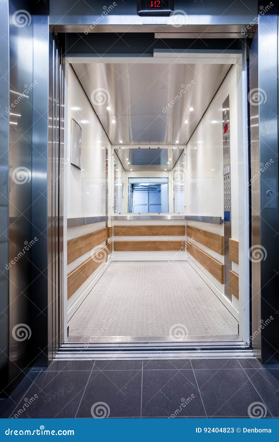 Close elevator in the hall stock image. Image of panel - 92404823