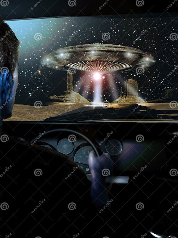 Close Encounter on the Road Stock Illustration - Illustration of ...