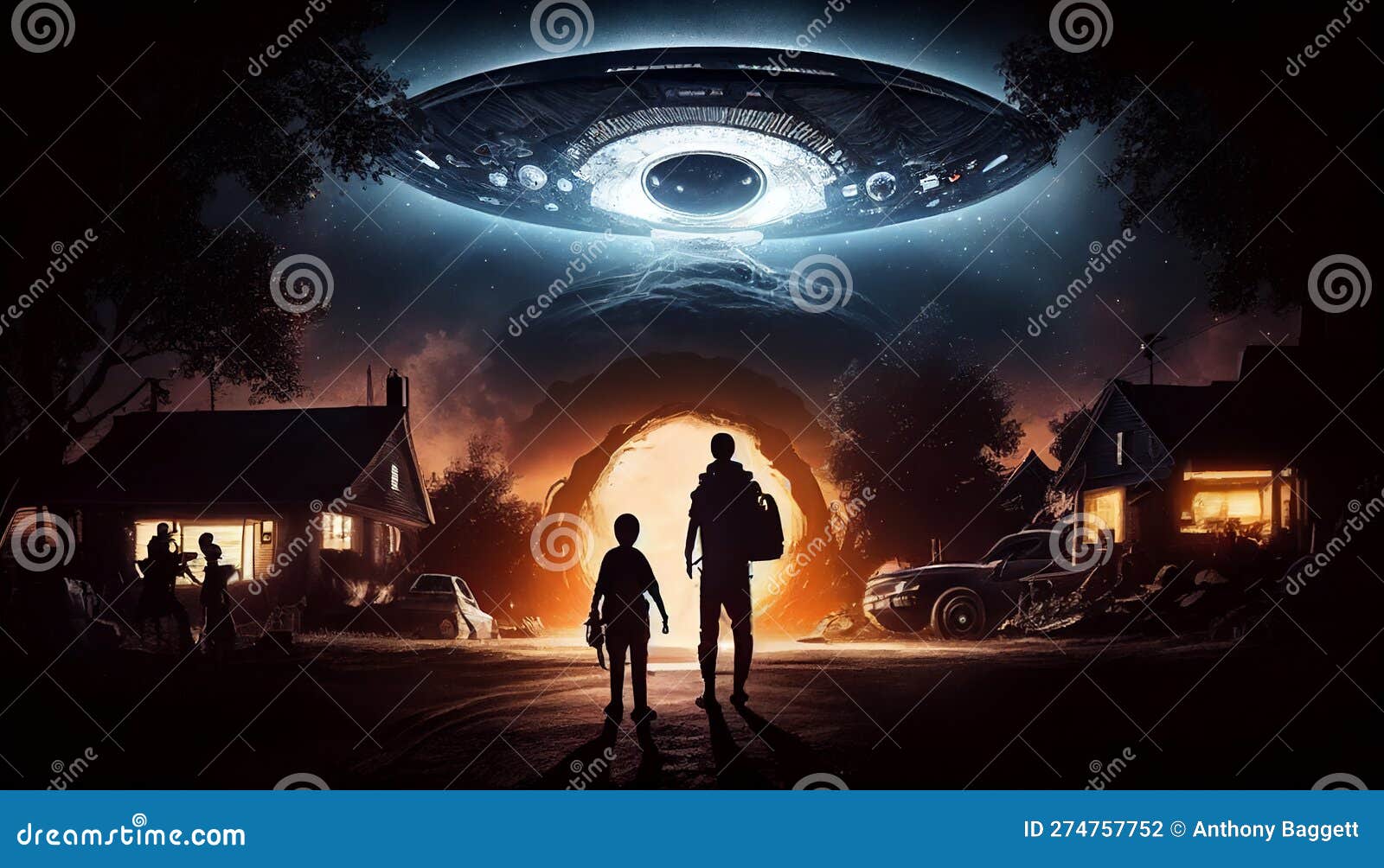 Close Encounter of the Third Kind with a UFO Flying Saucer Spaceship ...