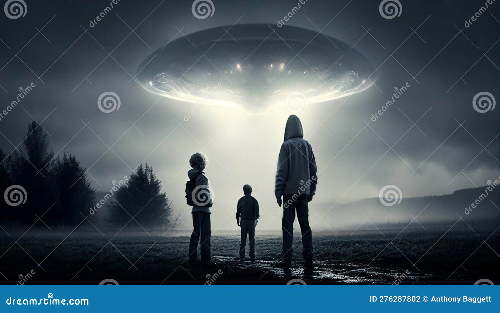 Close Encounter of the Third Kind with a UFO Flying Saucer Spaceship ...