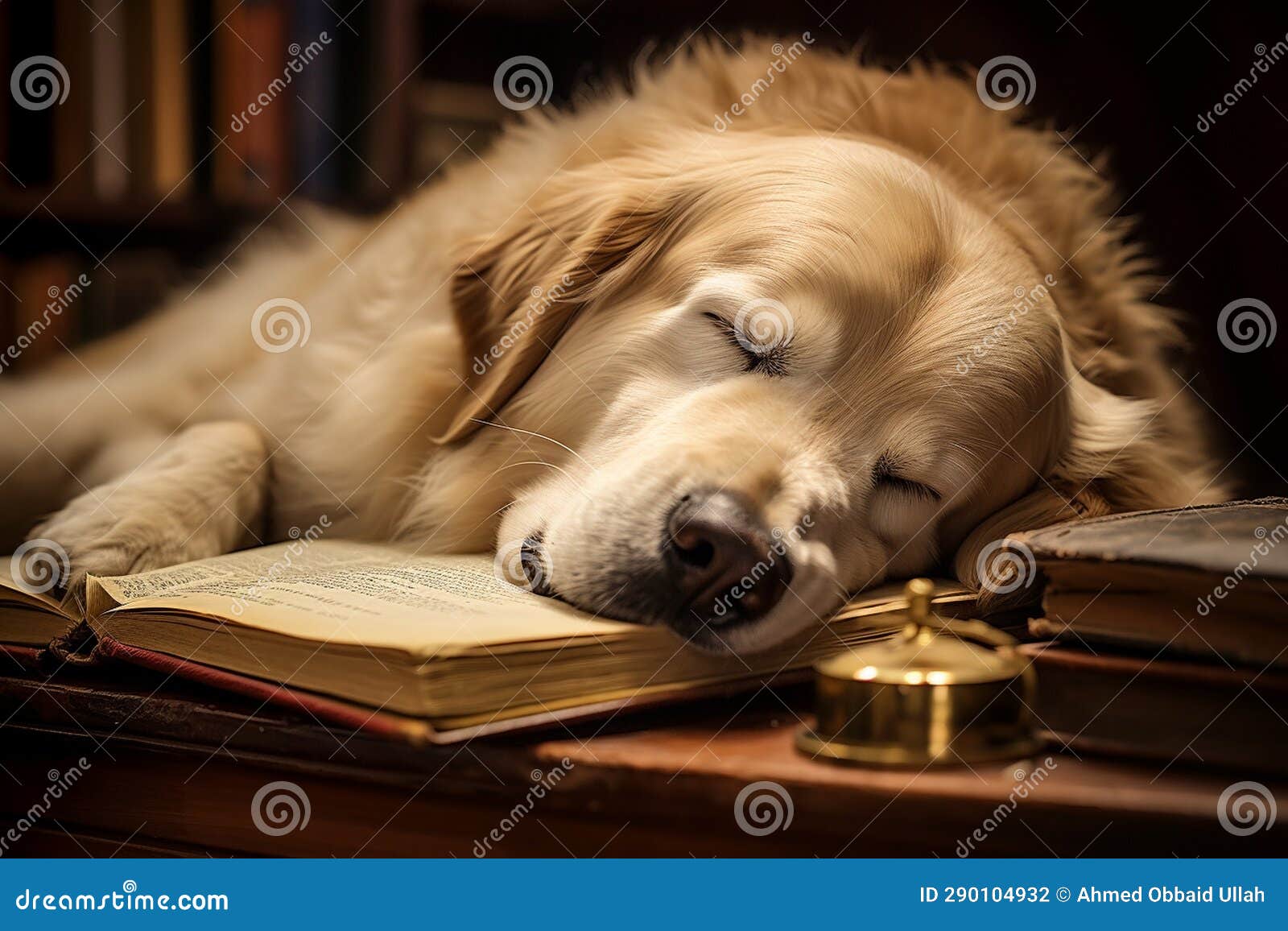 Close Examination of a Dog S Reading Session. Generative by Ai Stock ...