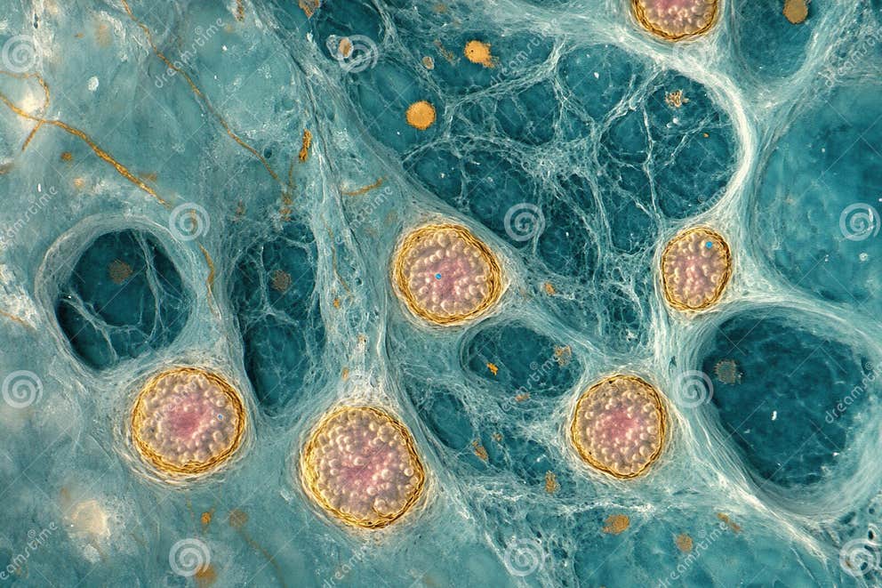 A Close Examination Reveals Vibrant Cells and Structures Interacting ...