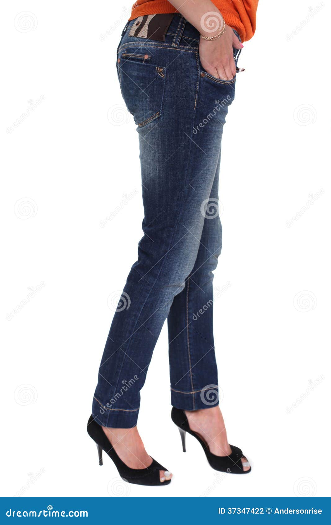 Close female blue jeans stock photo. Image of lady, denim - 37347422