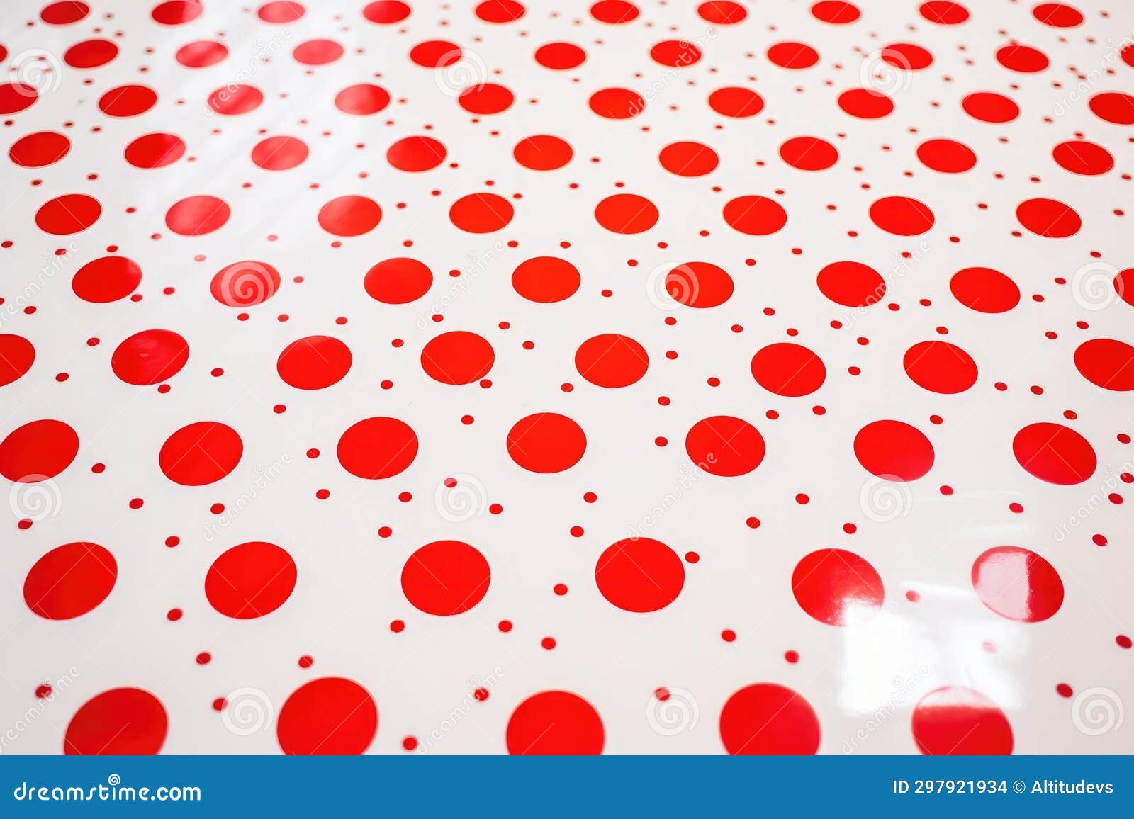 Close Focus of Modern Red on White Polka Dot Ceramic Tile Stock Photo ...