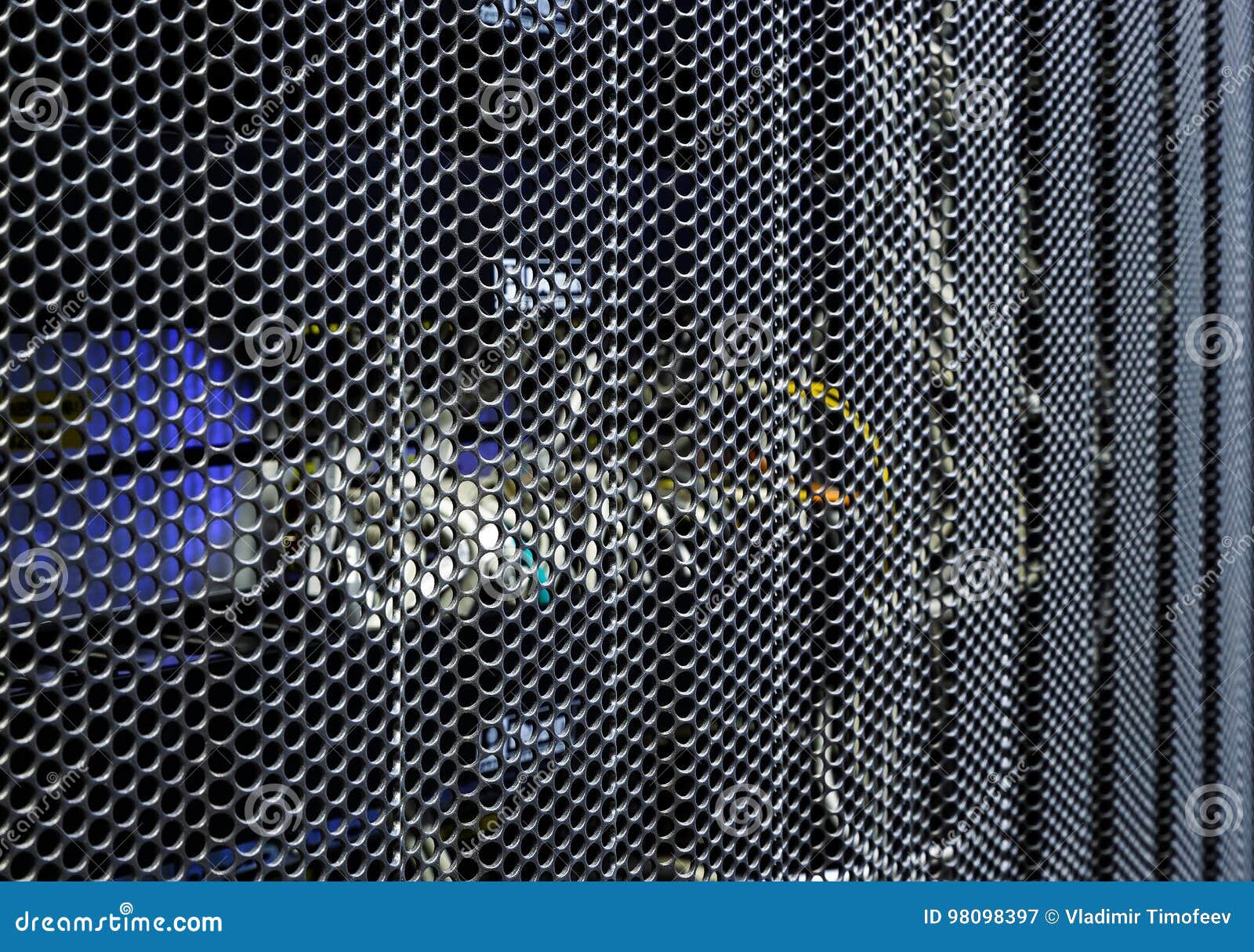 Close of Front Server Computer Grill. Information Technology Background ...