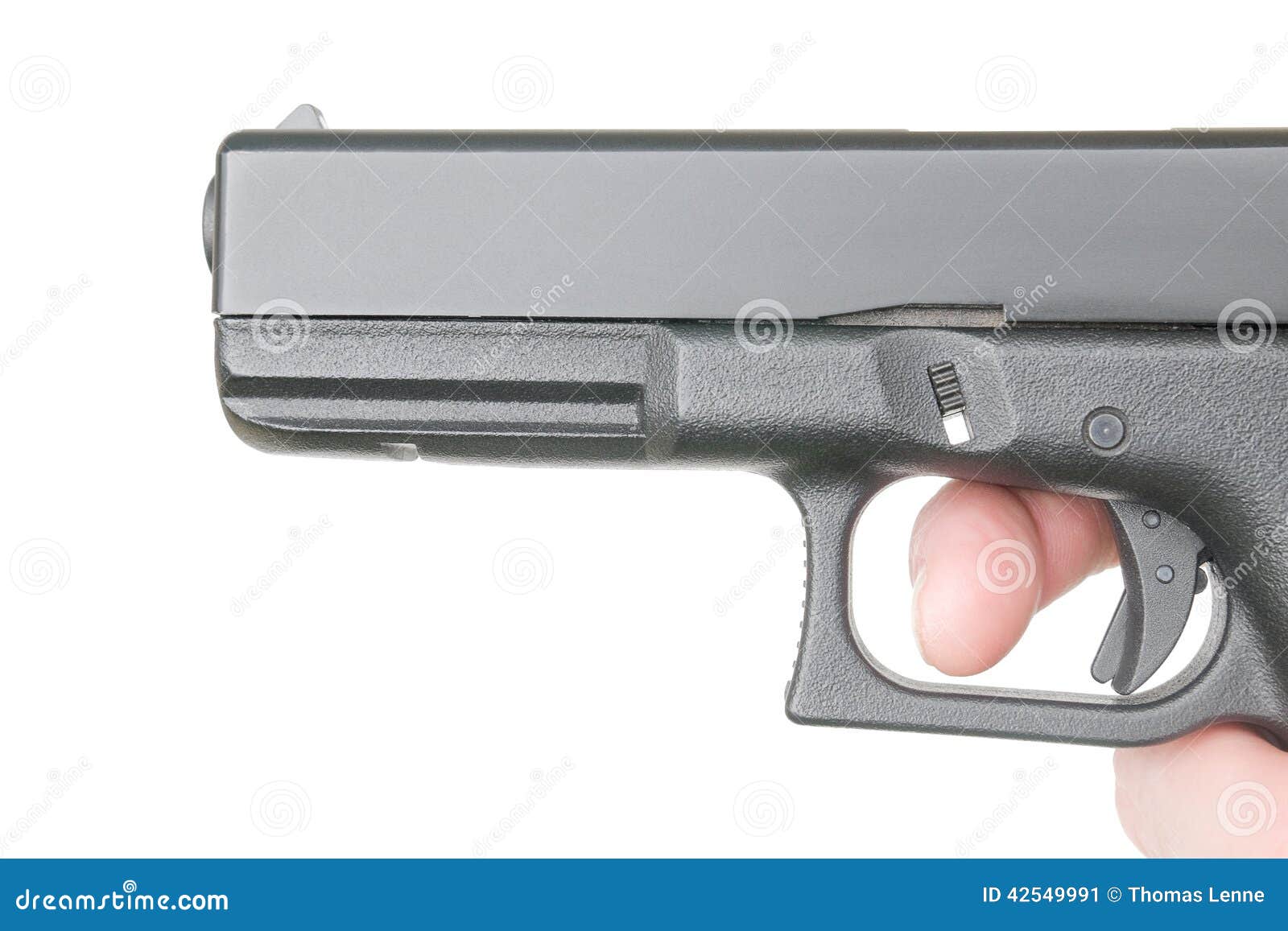 Close Front View of Handgun Stock Image - Image of attack, kill: 42549991