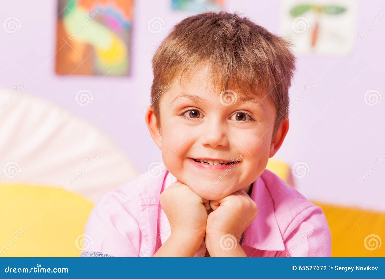 Close Happy Portrait of a Boy Smiling Stock Photo - Image of girl, face ...