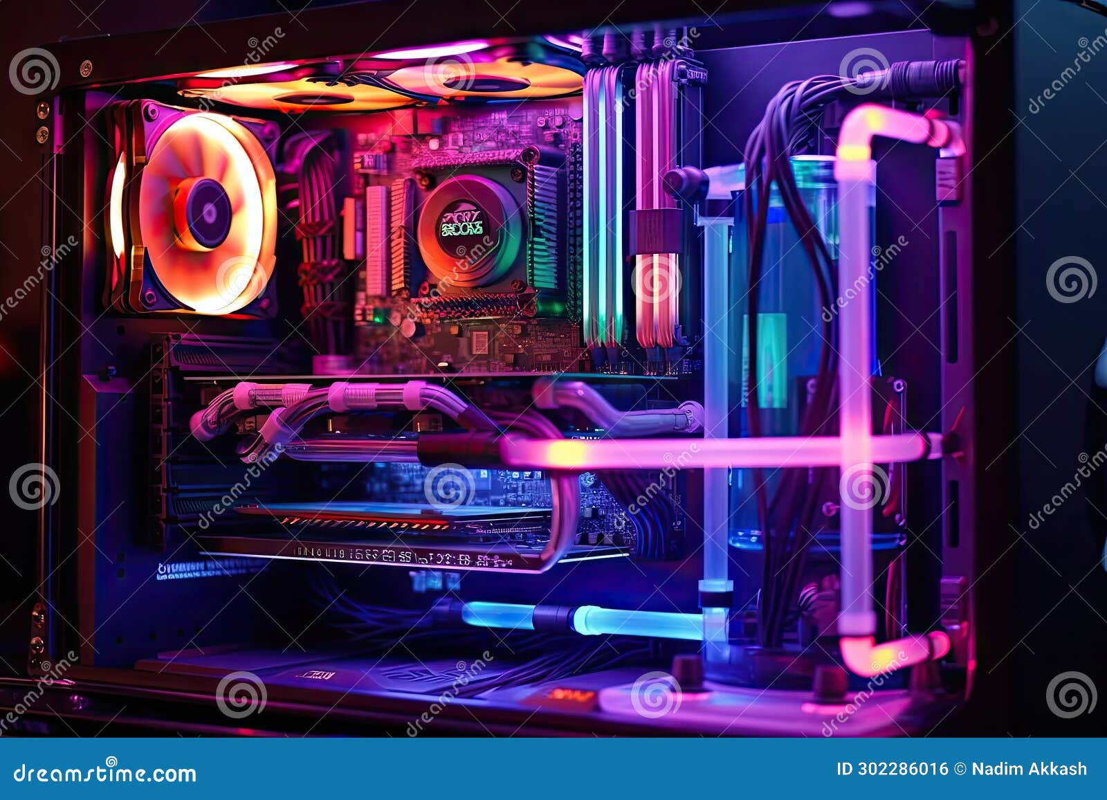 Close High Performance Desktop Pc Water Cooling System Cpu Socket ...