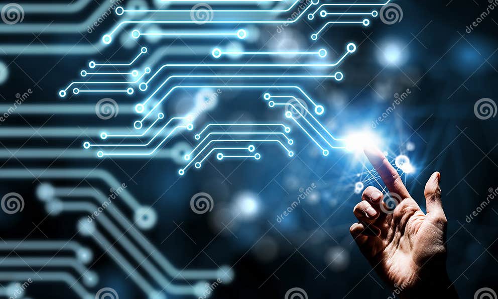 Creating the technology stock illustration. Illustration of click ...