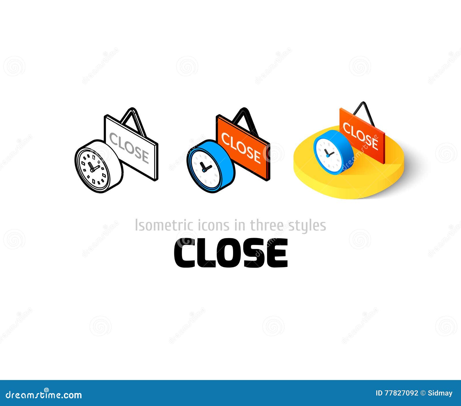 Close Icon in Different Style Stock Vector - Illustration of closeup ...