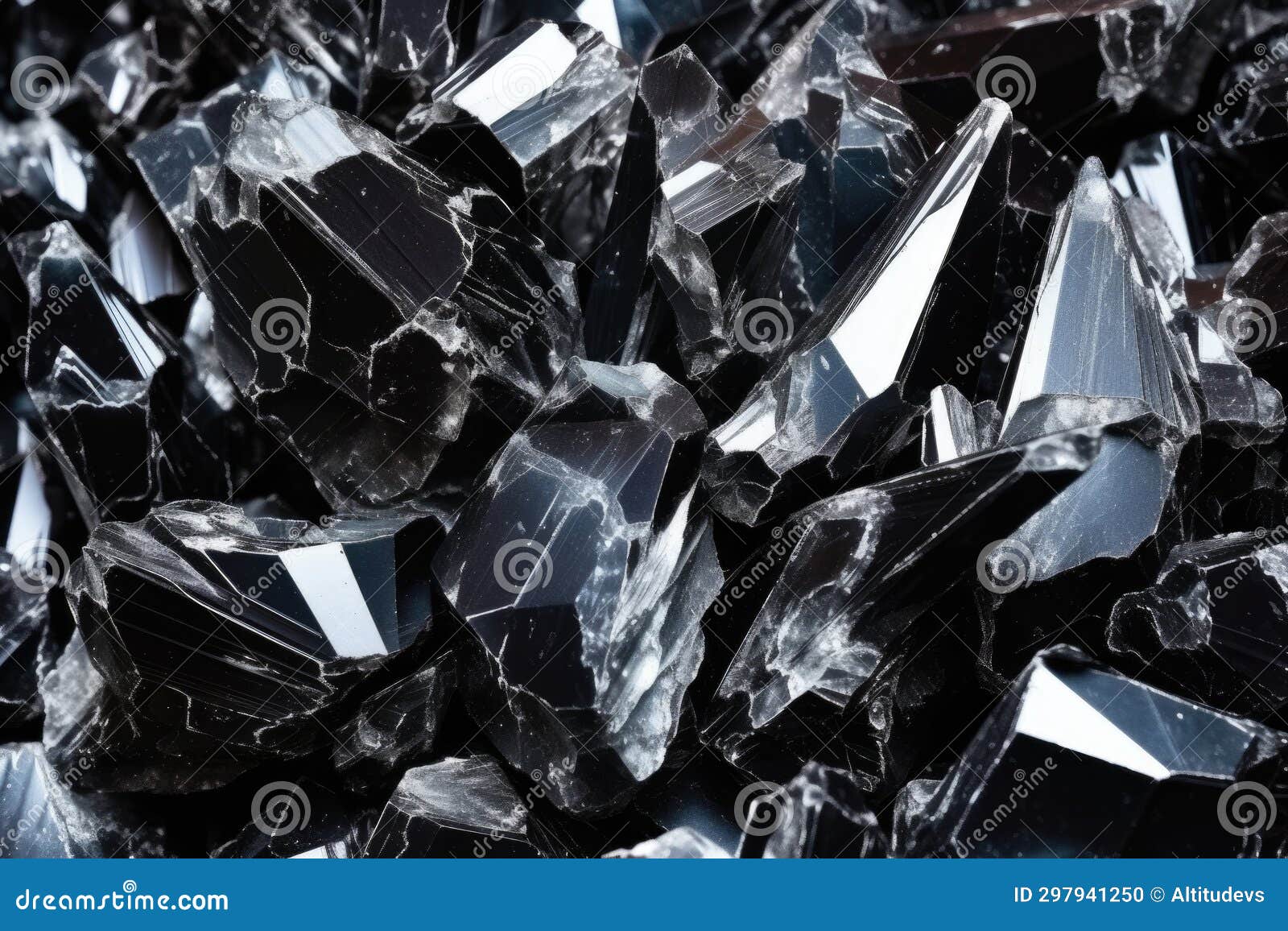 Close Image of Shiny Obsidian Surfaces Stock Photo - Image of mineral ...