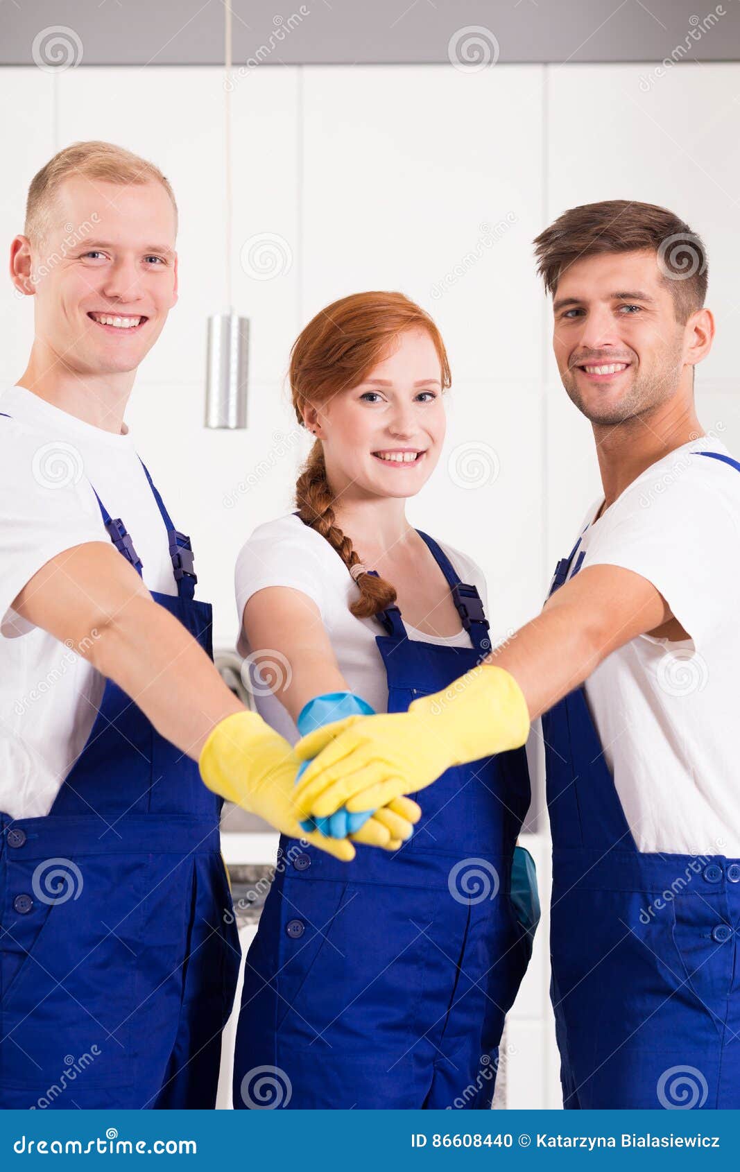 Close-knit Team of Cleaners Stock Photo - Image of dungarees, wear ...