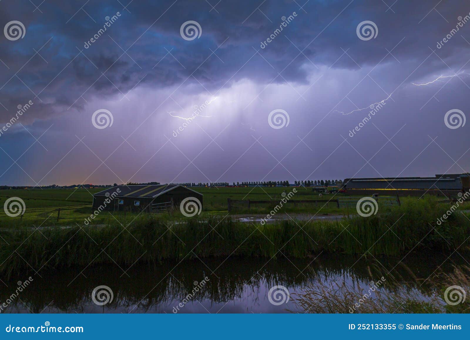 Close Lighting Strike in Farmland Stock Image - Image of dramatic ...