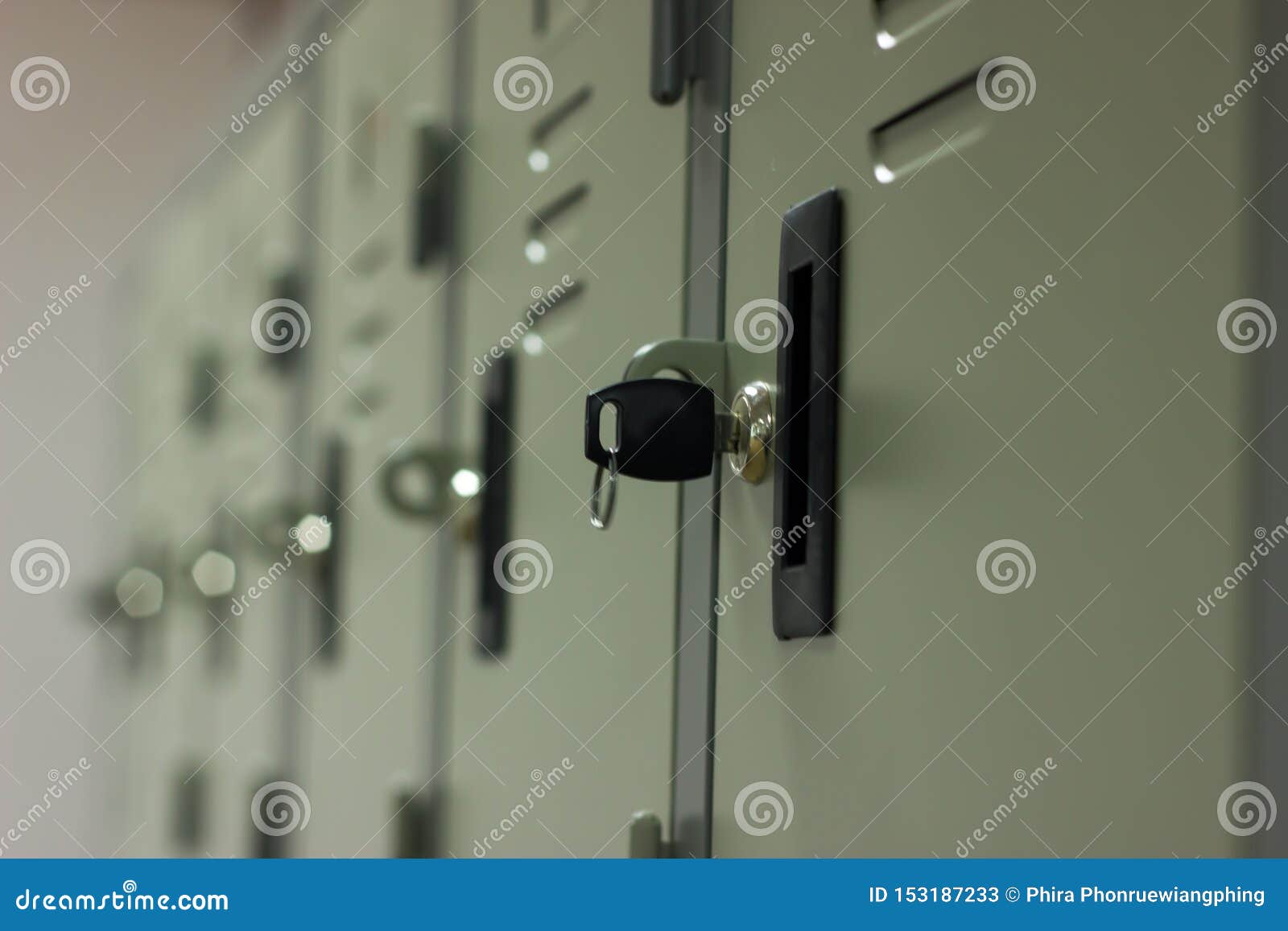 Close the Locker in the Gym with a Lock. Stock Image - Image of safety ...