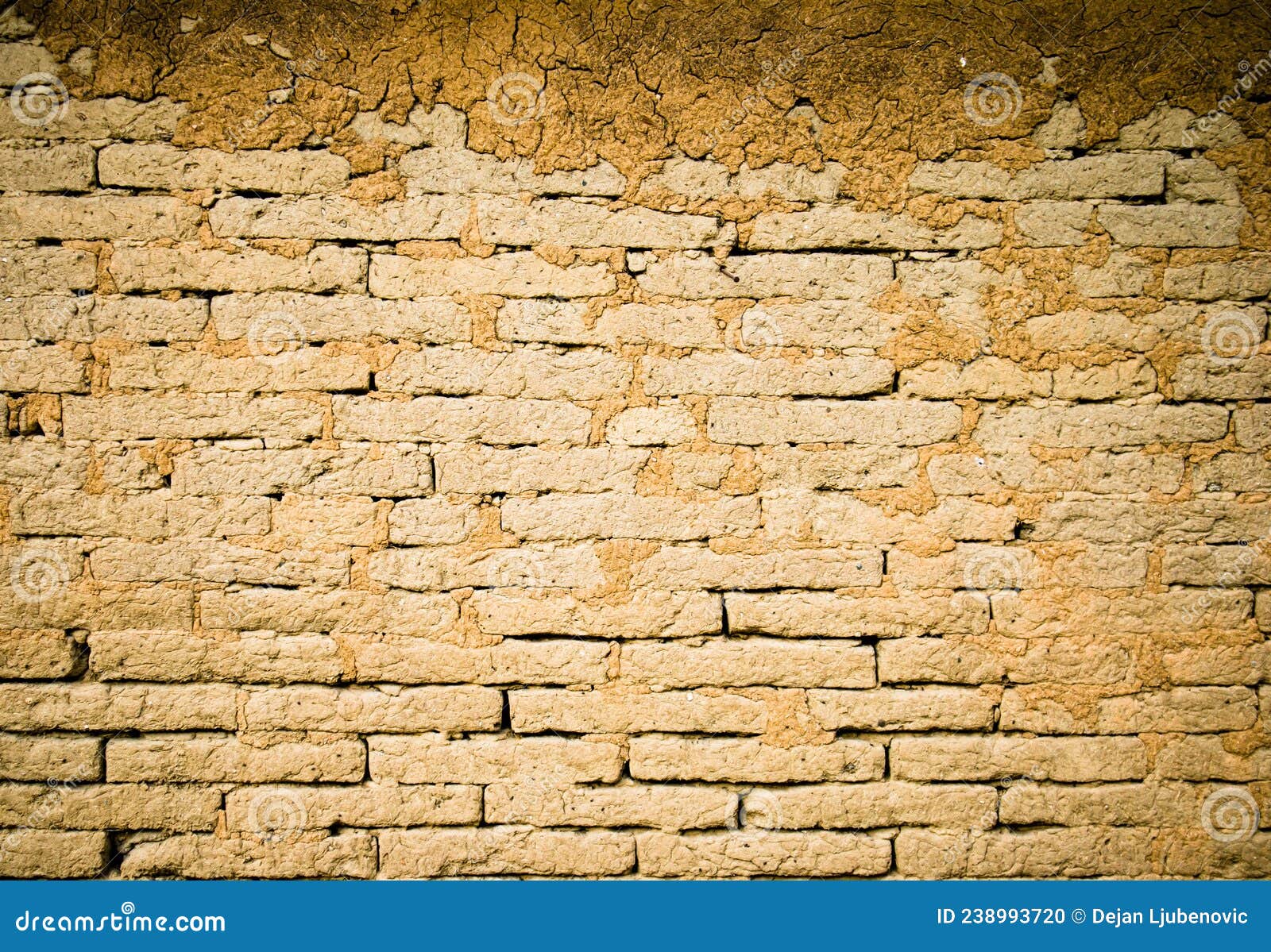 A Close Look at the Wall of an Old Abandoned House. the Blocks on the ...