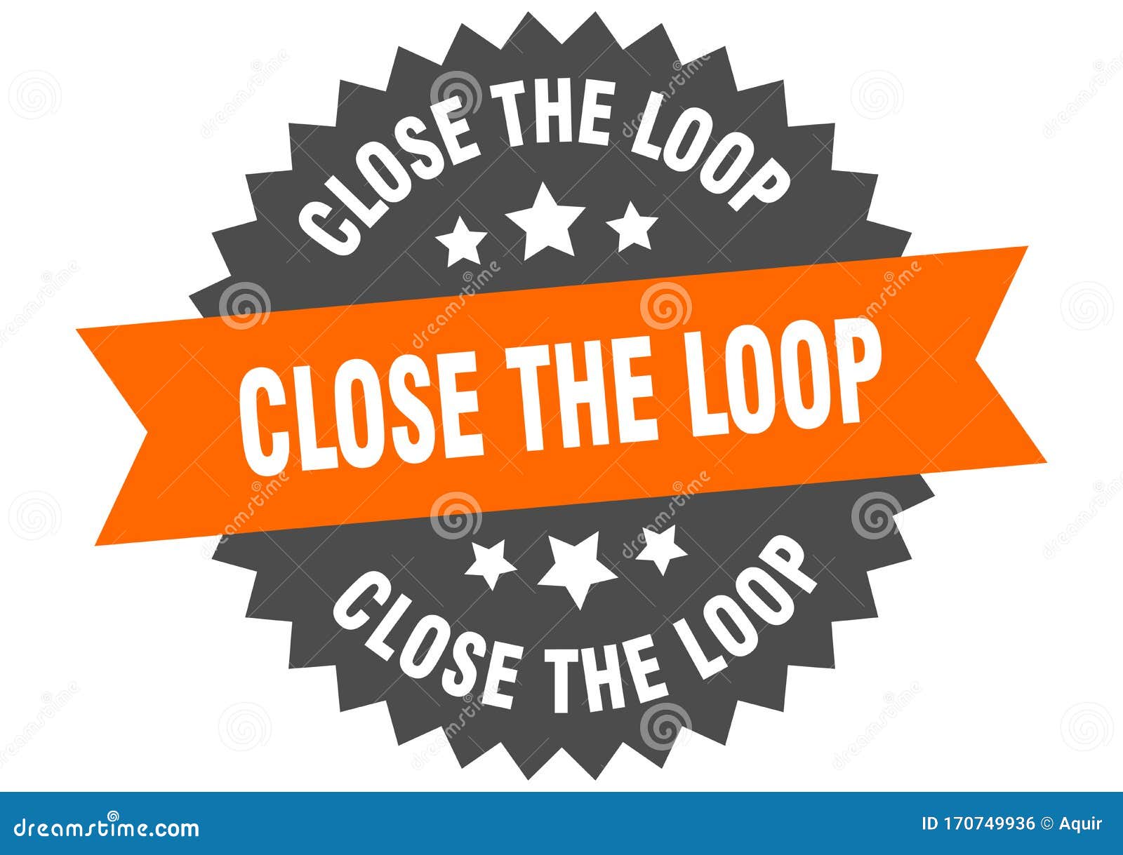 Close The Loop Sign Close The Loop Circular Band Label Close The Loop Sticker Stock Vector