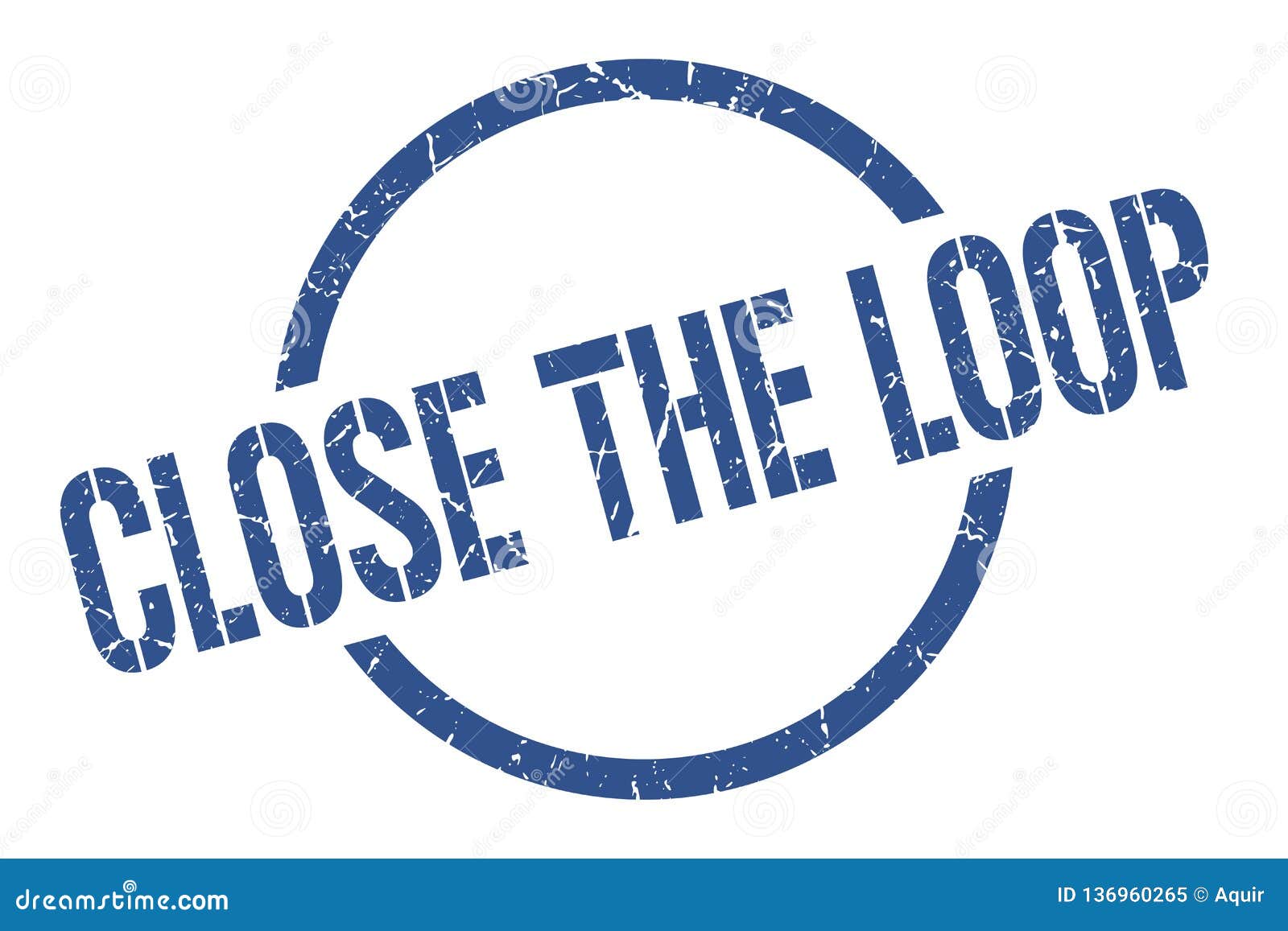 Close the loop stamp stock vector. Illustration of blue - 136960265