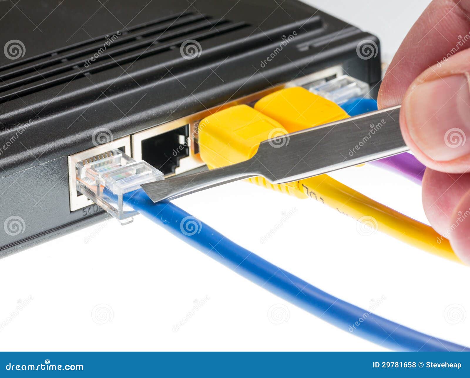 Lan Wires Cat5 Cat6. Hand Holds Wires With High Speed Internet Access ...