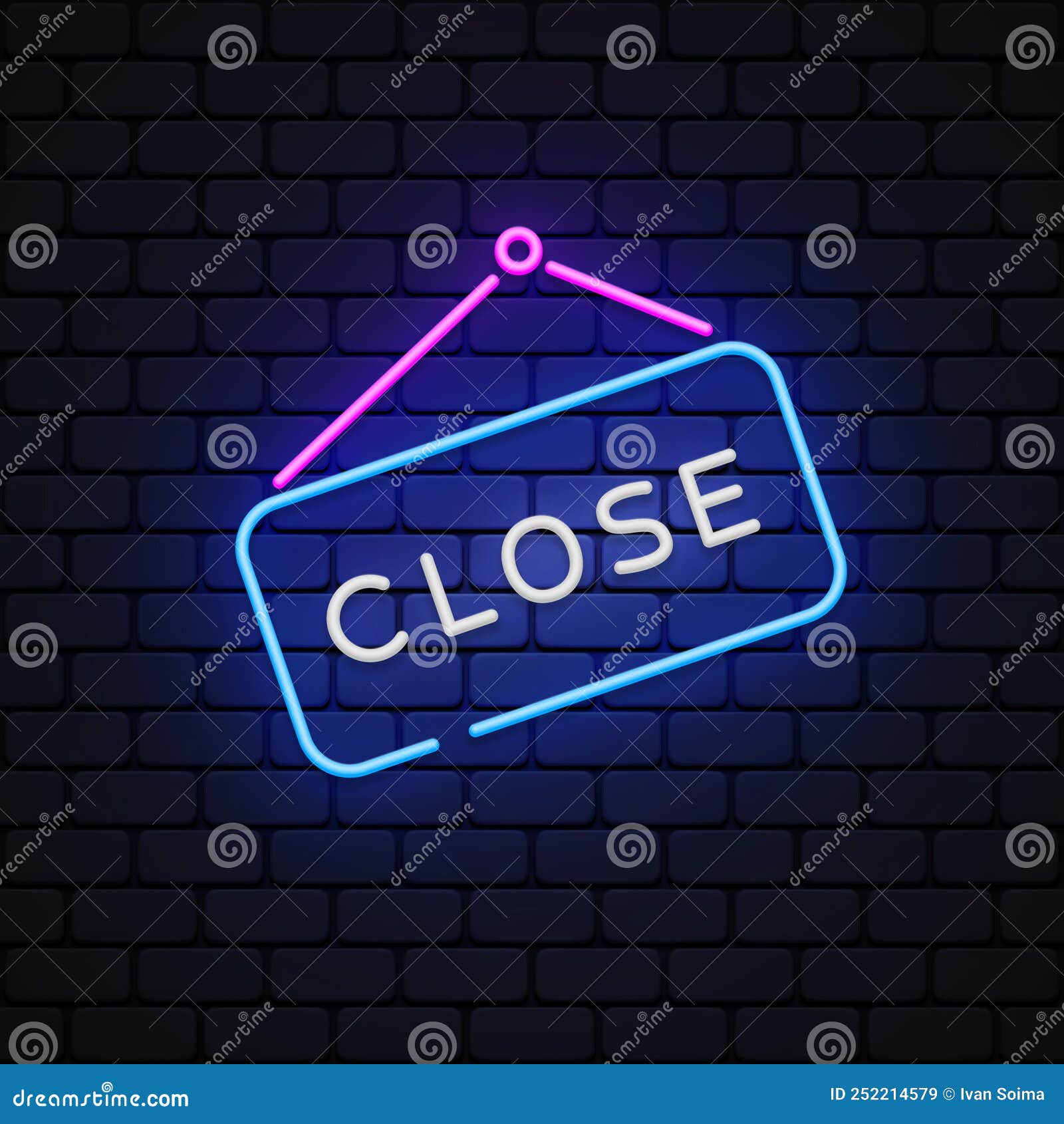 Close Neon for Banner Design. Isolated Vector Illustration Stock Vector ...