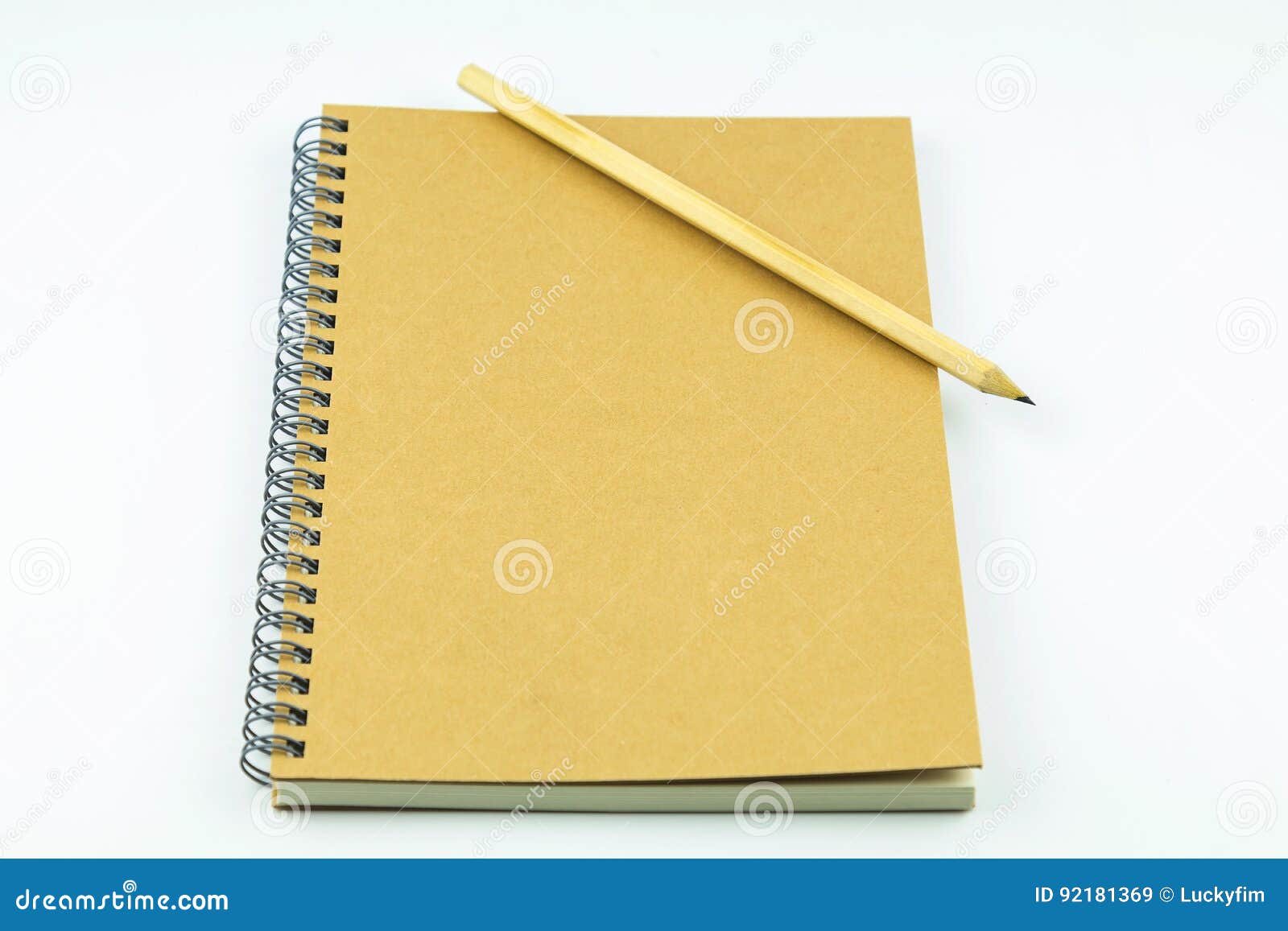 Close notebook with pencil stock image. Image of design - 92181369