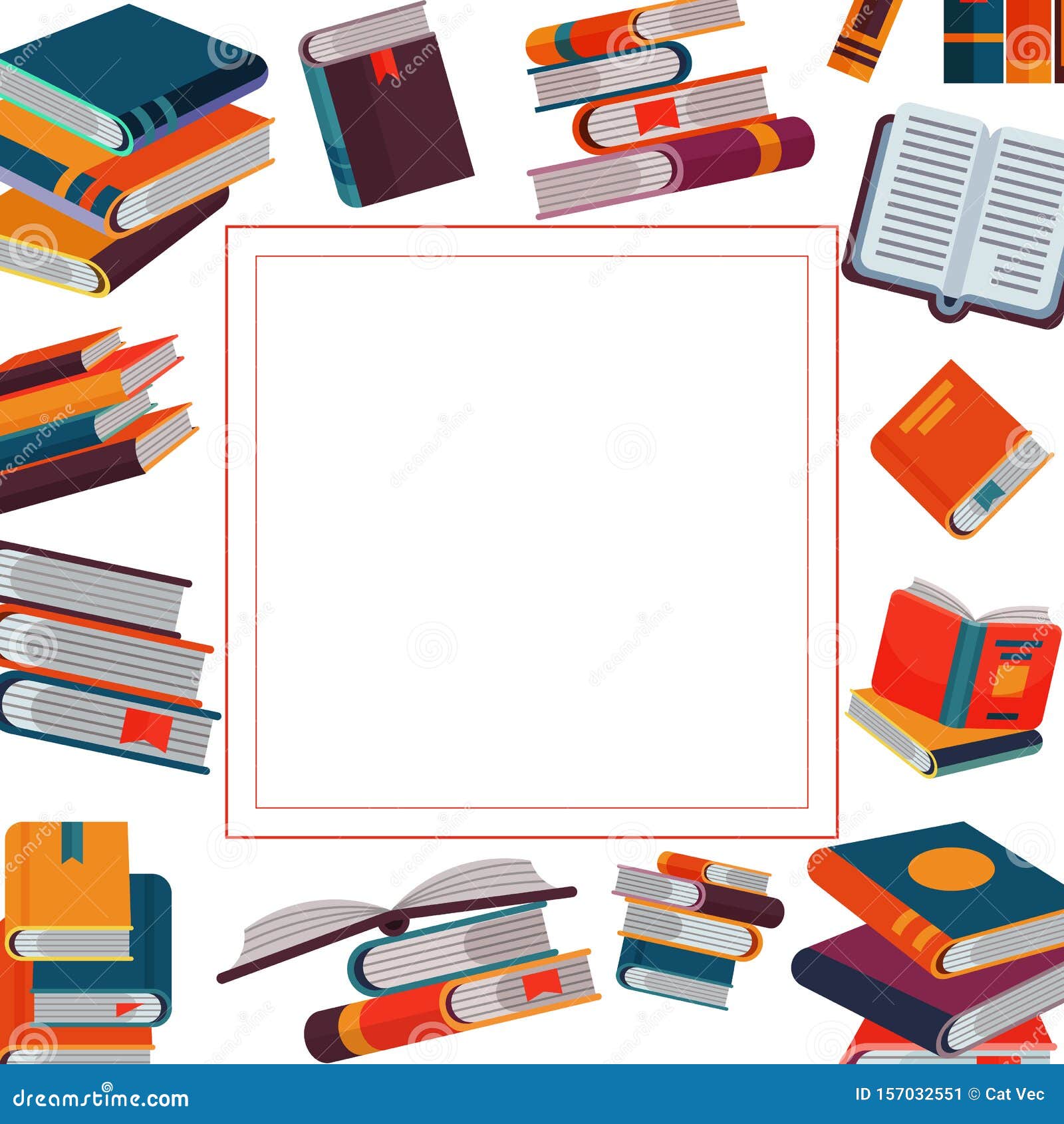 Close and Open Books in Different Positions in Square Frame with Free ...
