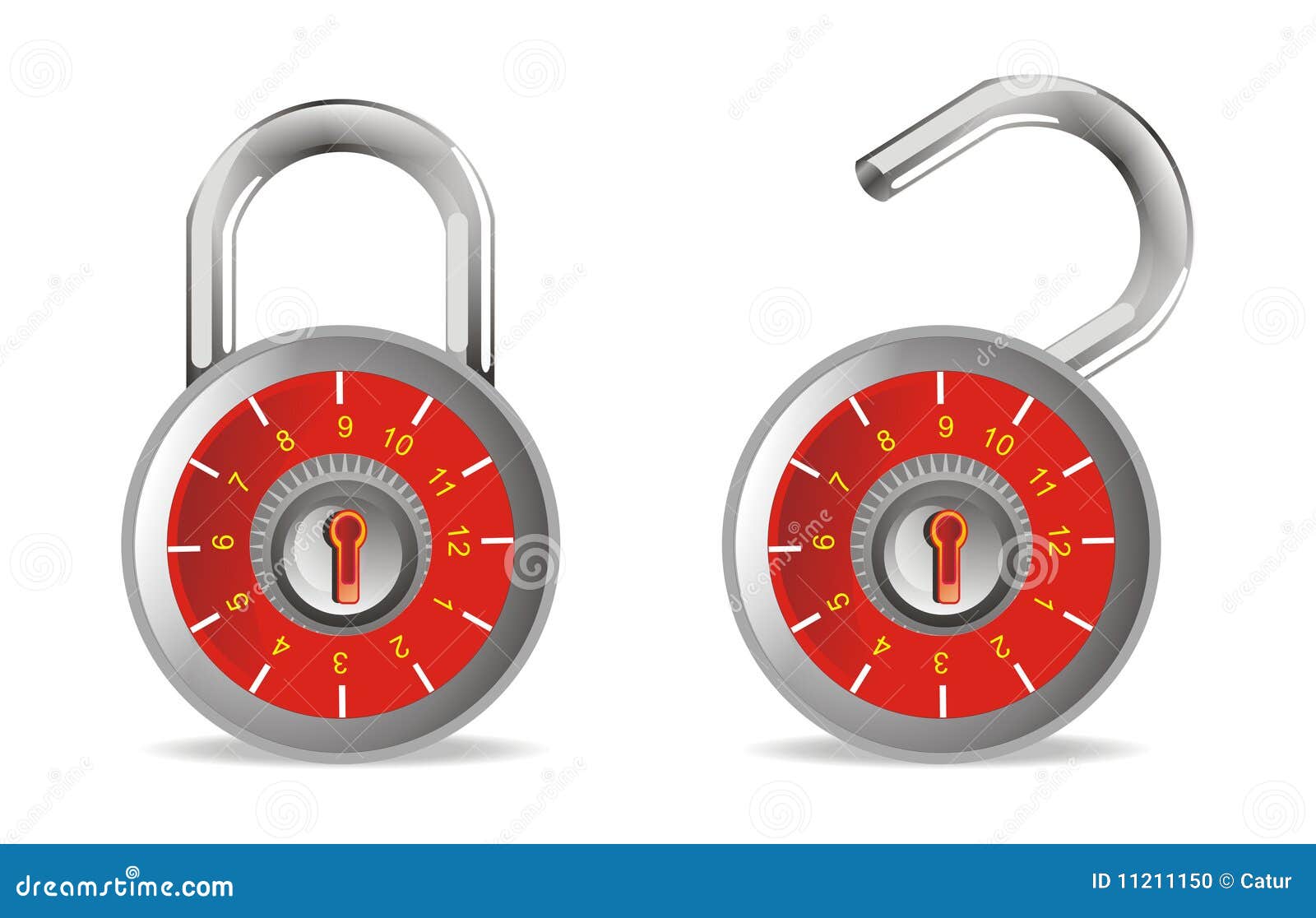 Close and Open Red Padlock Security Stock Vector - Illustration of ...