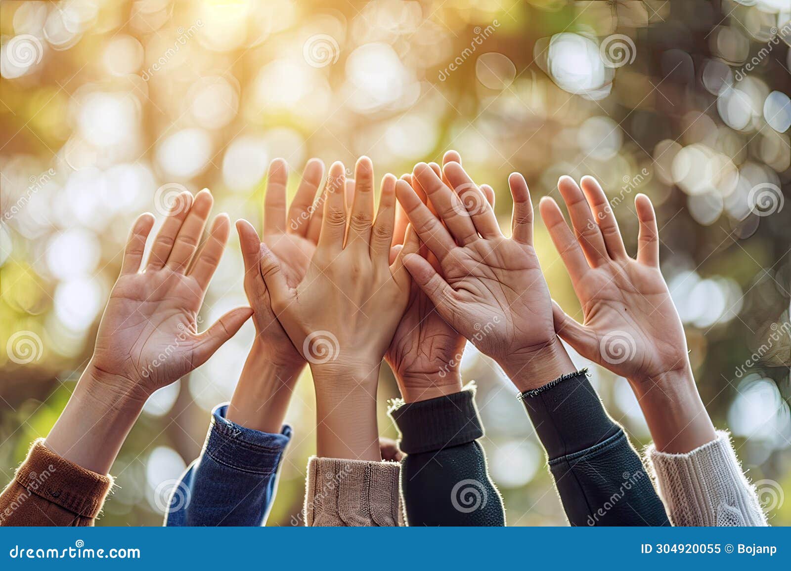 Close Perspective of Hands Coming Together. AI Generated Stock ...