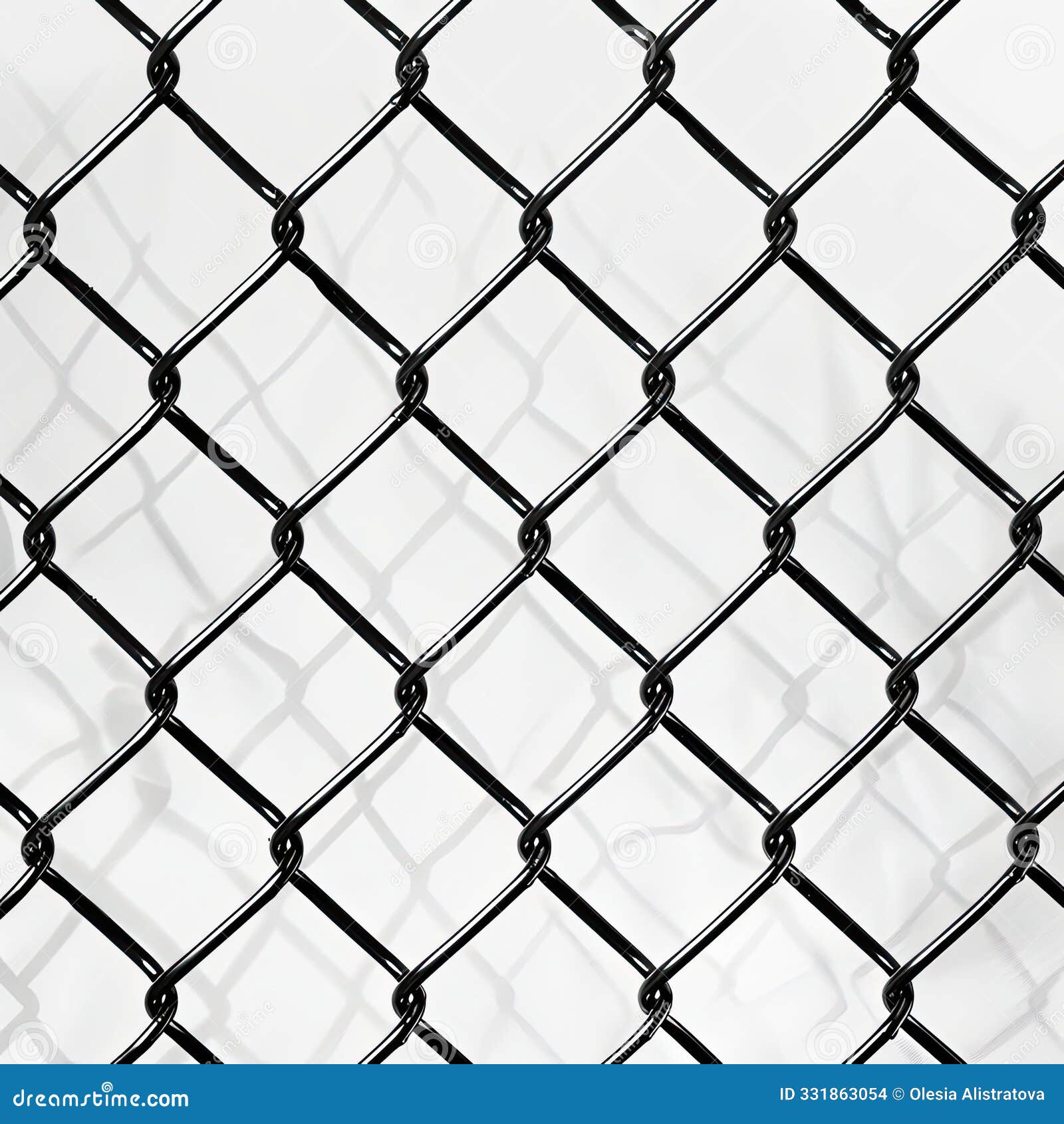 Close Photo of Chain Link Fence on the White Background Stock ...