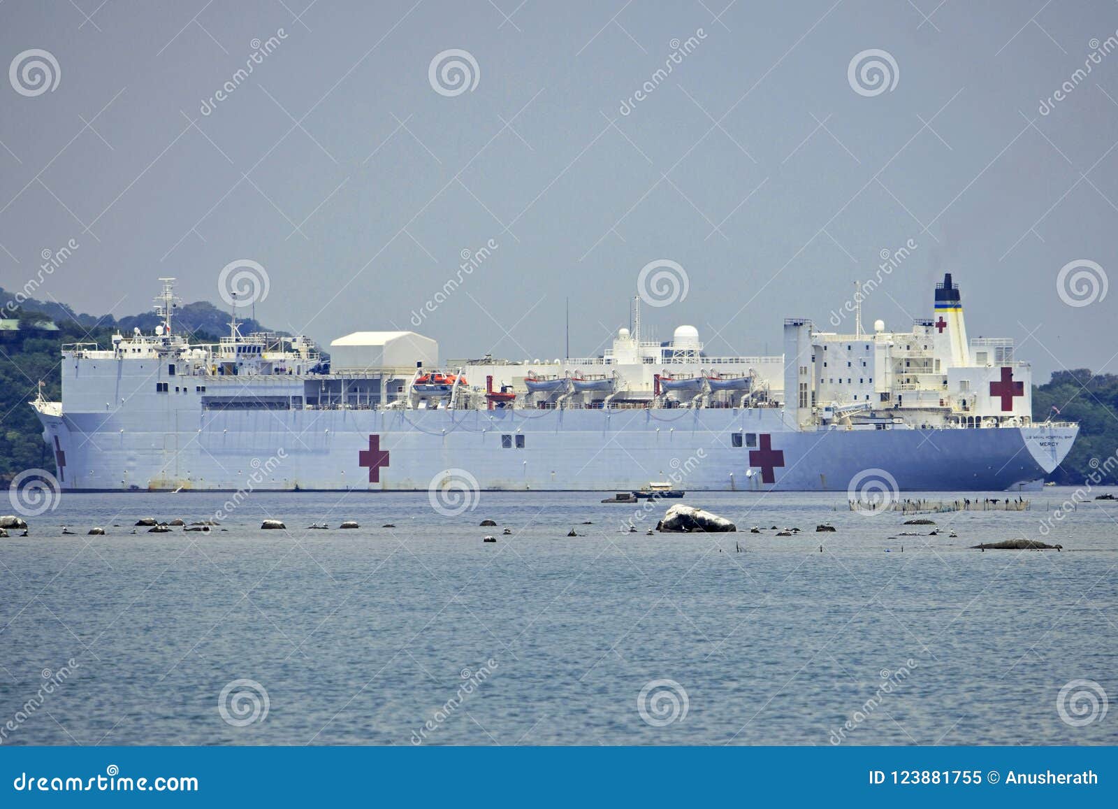 Red-cross ship beauty editorial image. Image of marine - 123881755