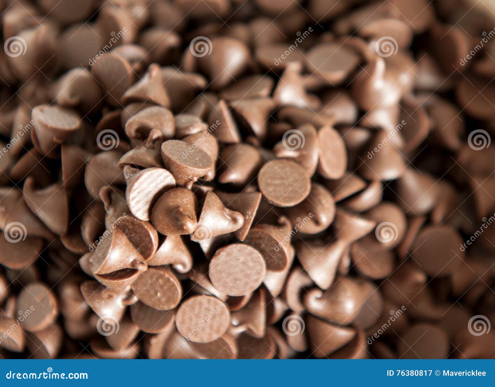 Close on on Pile of Chocolate Morsels Stock Image - Image of bitter ...