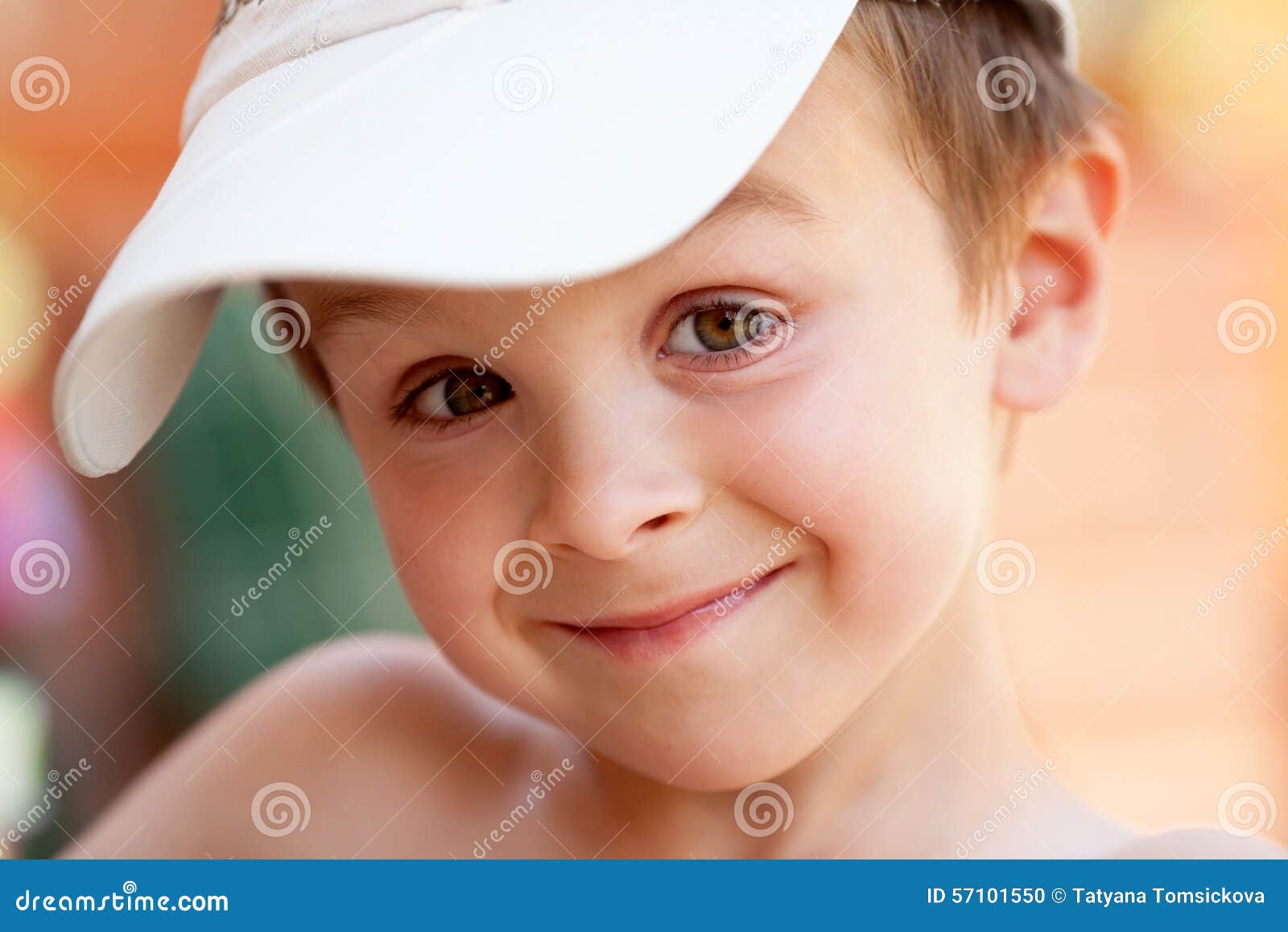 Close Portrait of a Boy with Baseball Cap Stock Photo - Image of family ...