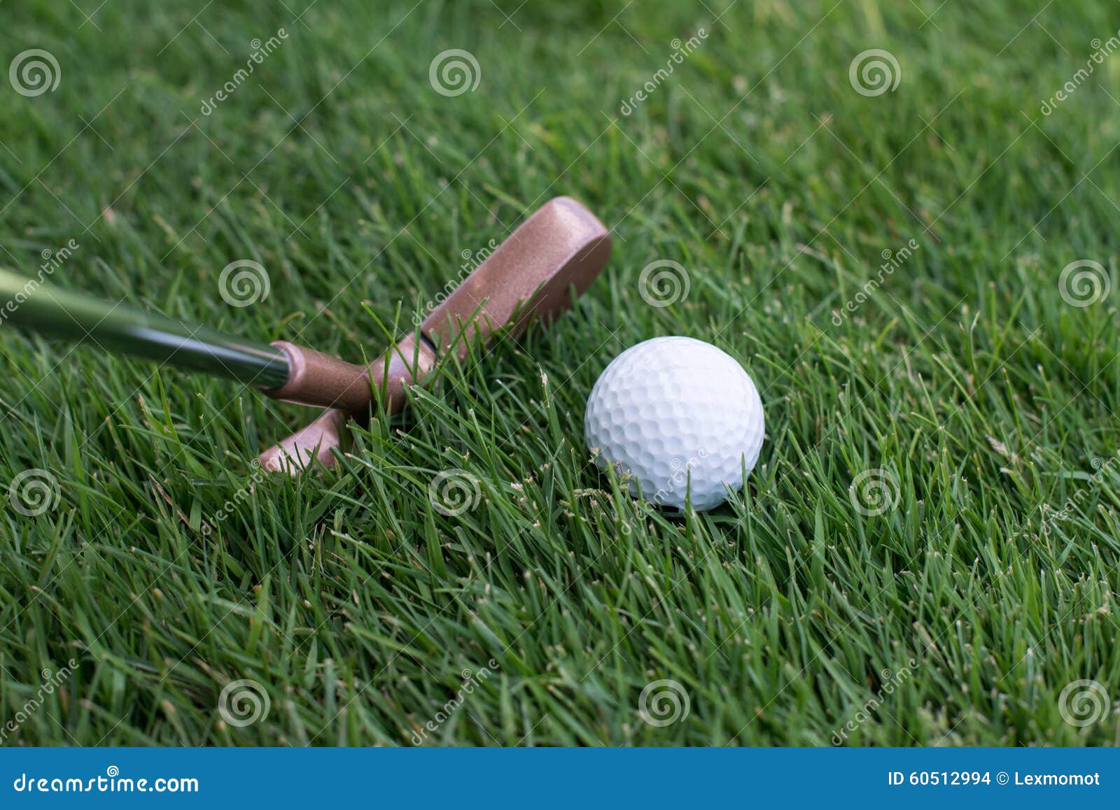 Close of putter and ball stock photo. Image of hitting - 60512994