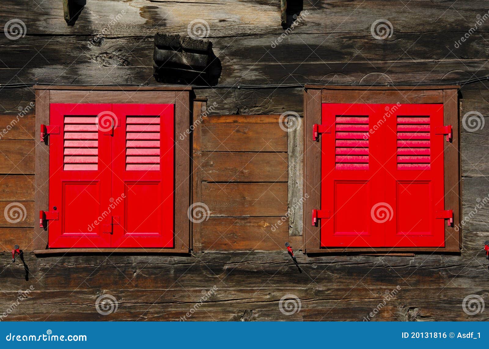 Close red shutters stock photo. Image of color, stills - 20131816