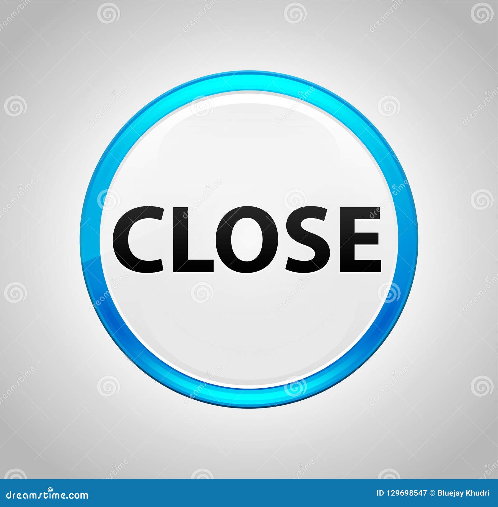 Close Round Blue Push Button Stock Illustration - Illustration of close ...