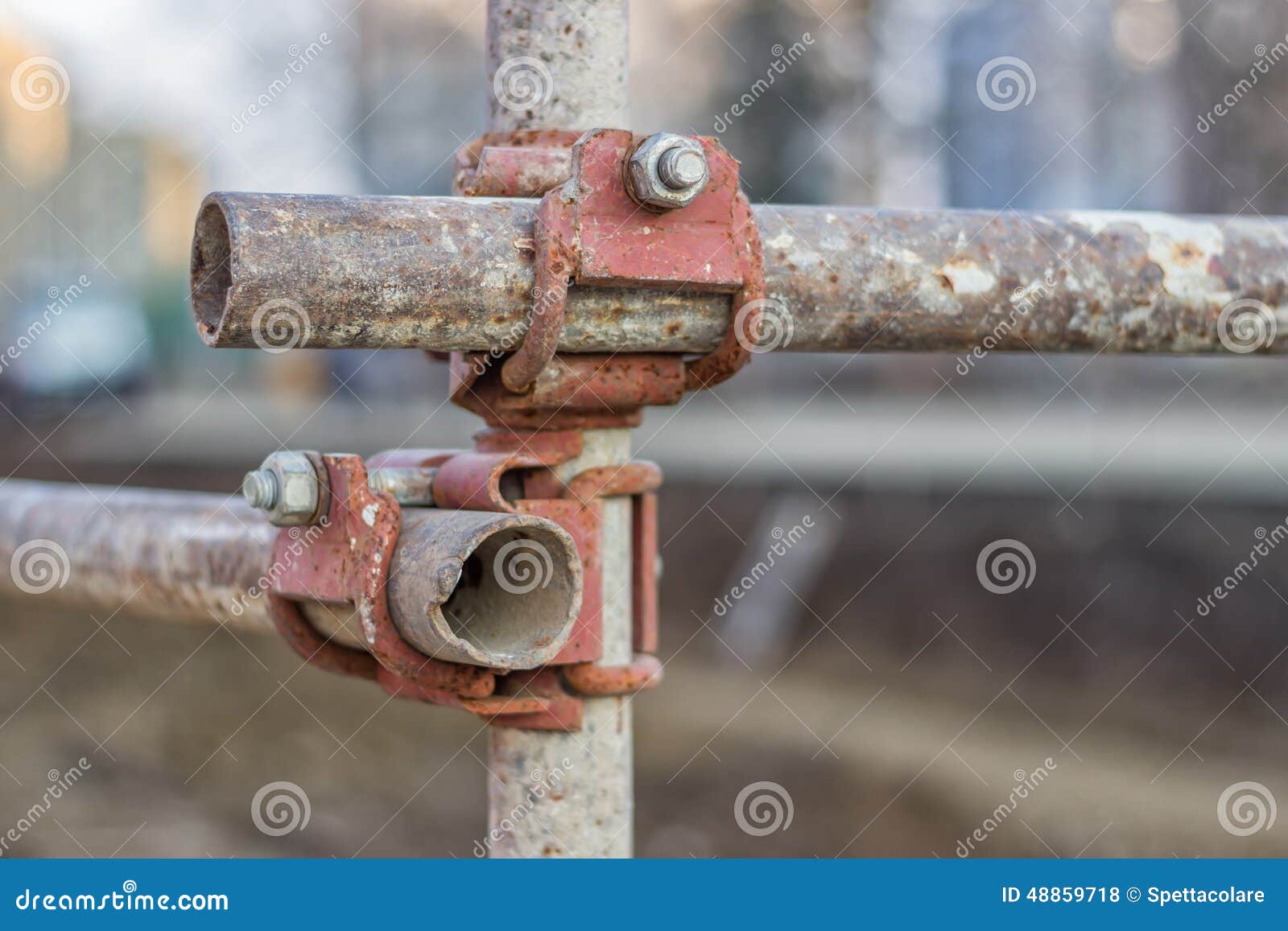 Close of Rusty Metal Scaffolding Connector Stock Photo - Image of ...