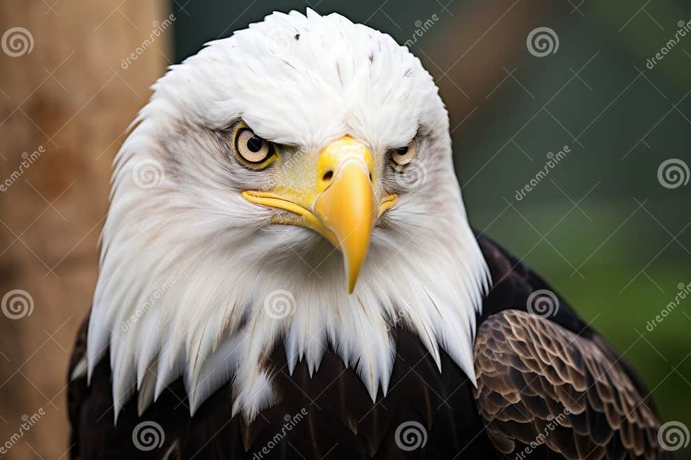 Close-shot of a Bald Eagle Staring Intensely Stock Photo - Image of stare, generative: 295219328