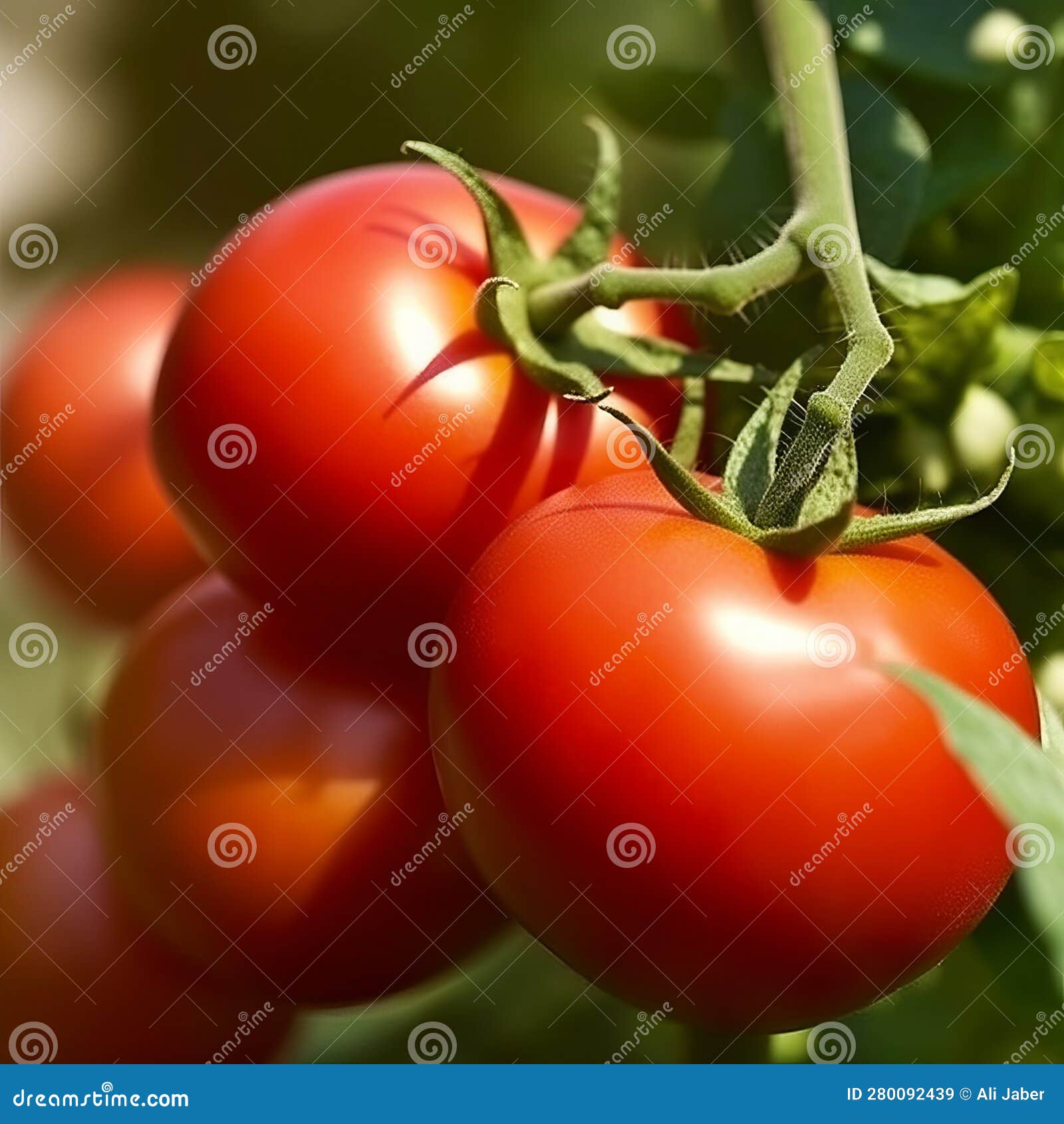 A Close Shot of a Fresh Tomatos on a Tomato Tree Tree Ai Generative ...