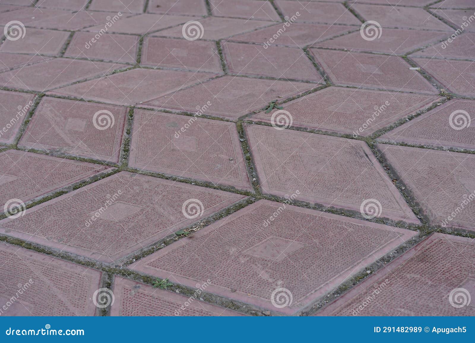 Close Shot of Grayish Pink Diamond-shaped Concrete Pavement with ...