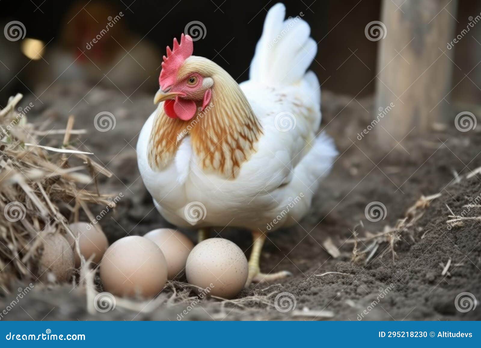 Close Shot of Hen Laying an Egg Stock Photo - Image of fresh, poultry ...