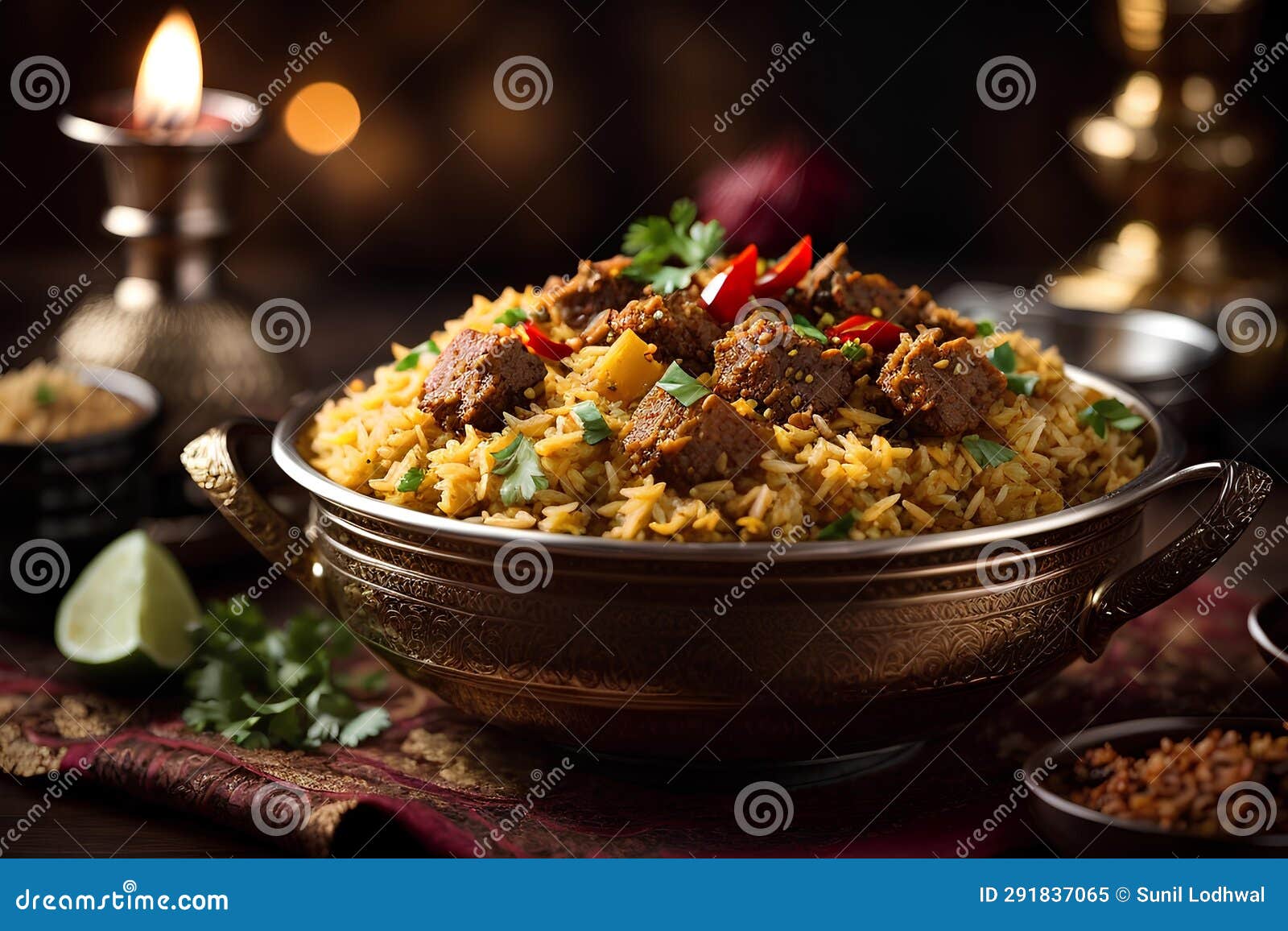 Indian Biryani Food. Asian Traditional Food Elements In Cartoon Flat ...