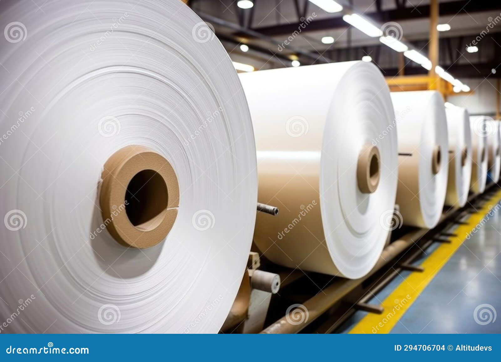 Close Shot of Large Paper Reels Stock Photo - Image of industry ...