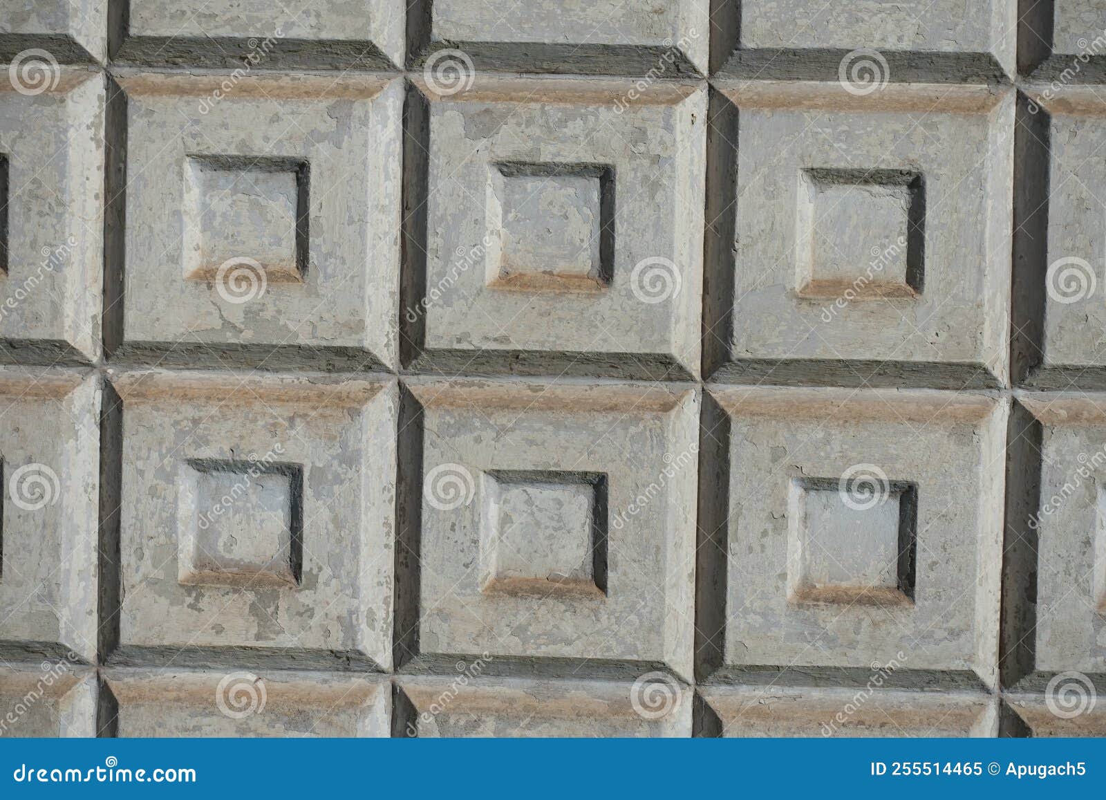Close Shot of Old Light Grey Concrete Fence with Embossed Pattern Stock ...
