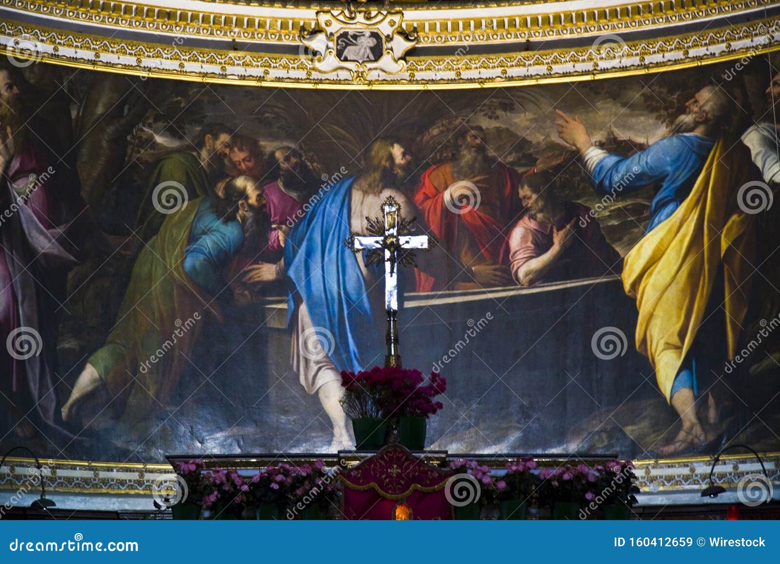 Close Shot of an Old Religious Painting Stock Image - Image of belief ...