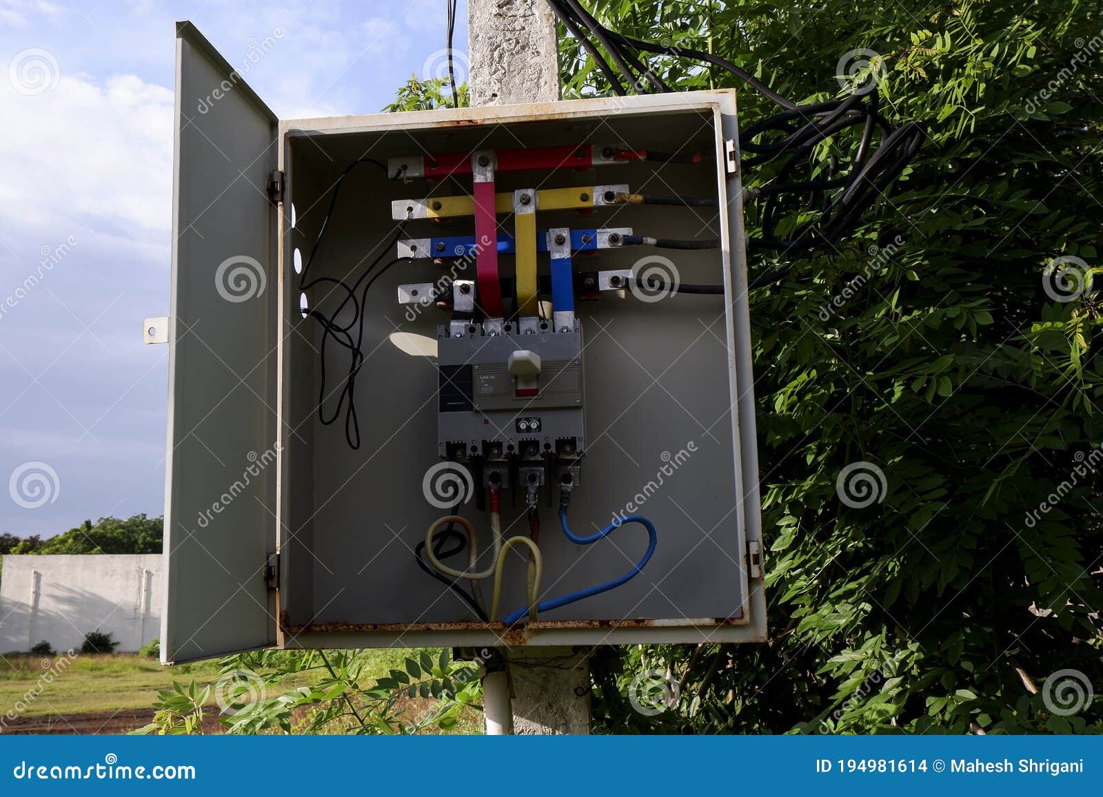Close Shot of Opened Electrical Metre Stock Photo - Image of cable ...
