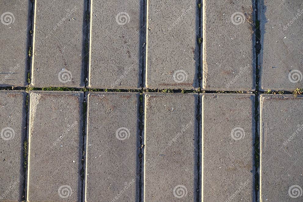 Close Shot of Stack Bond Brick-like Gray Concrete Pavement Stock Photo ...