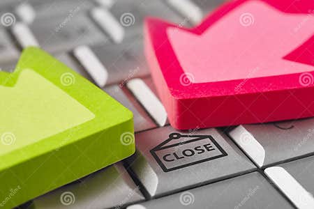 Close Symbol on a Computer Keyboard with Arrow Signals Stock Image ...