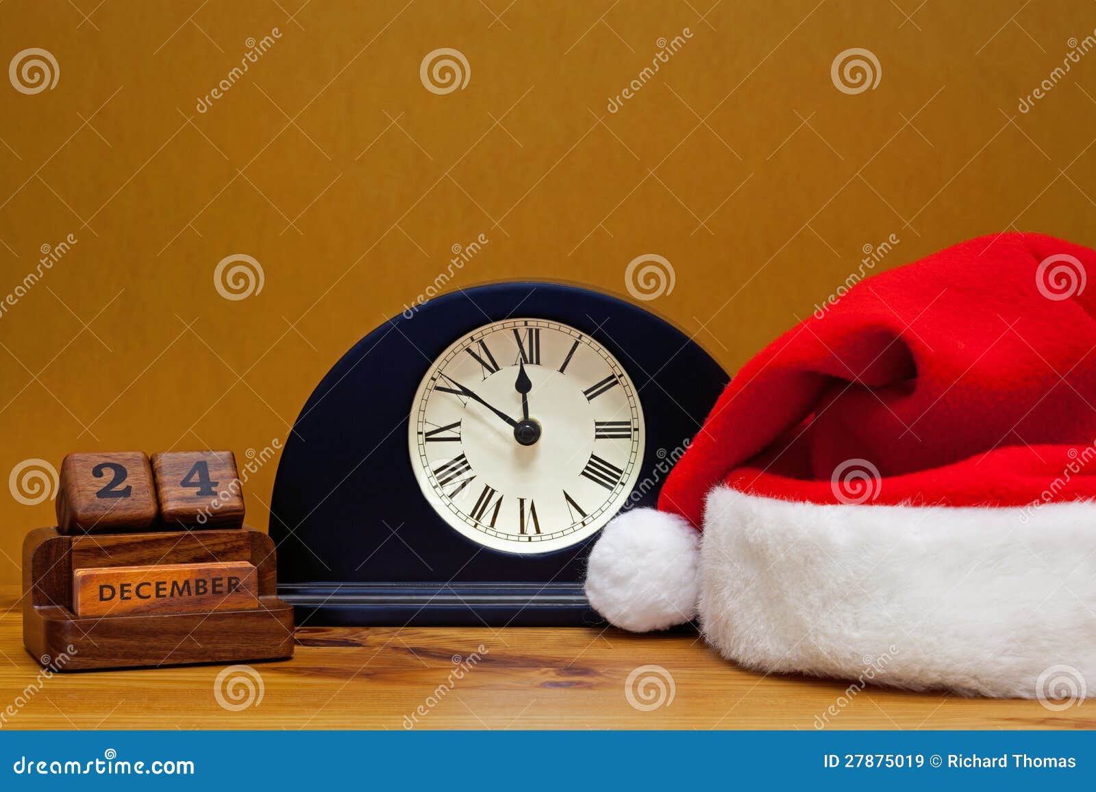 Close To Midnight on Christmas Eve Stock Image - Image of date, indoors ...